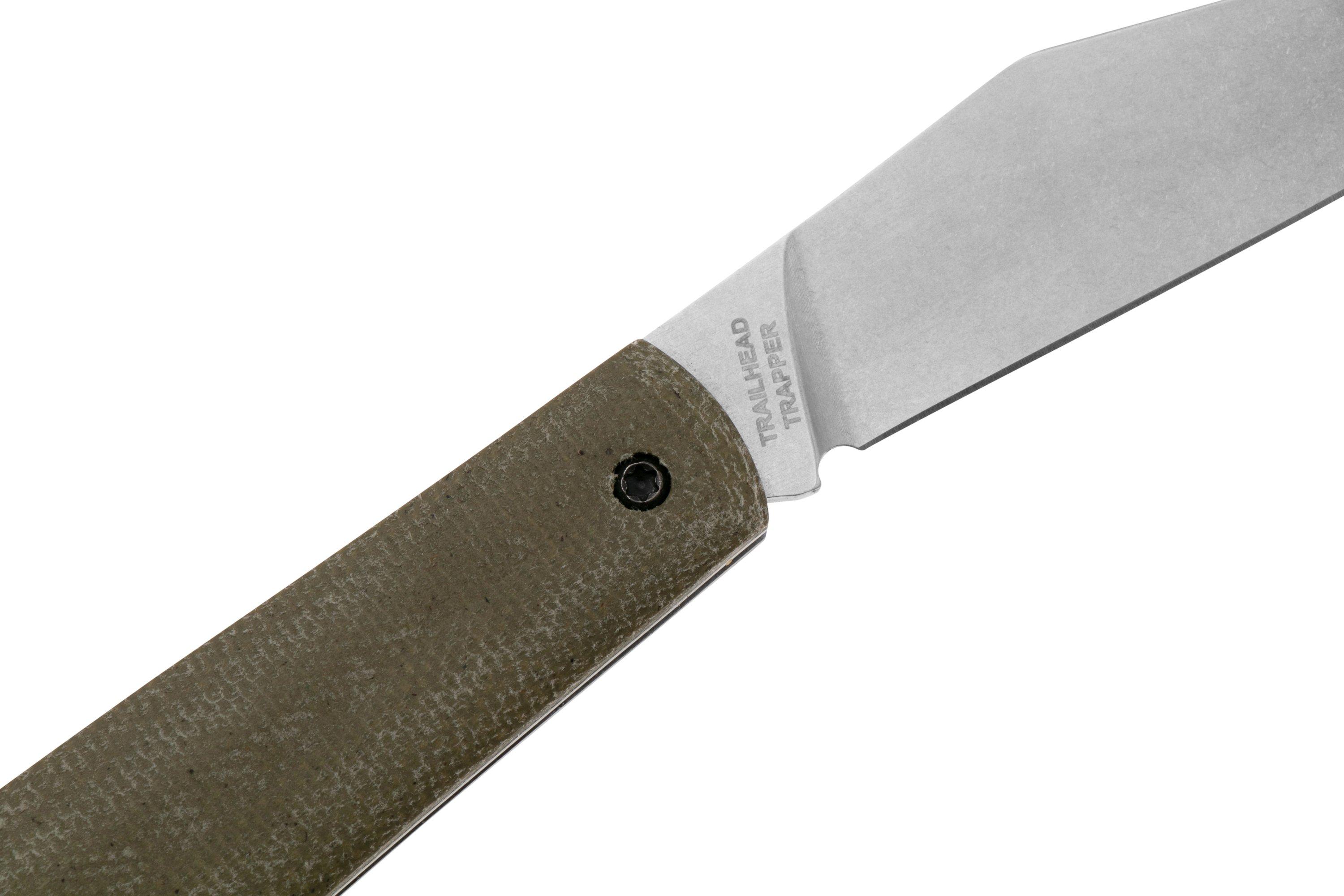 White River Knives Trailhead Trapper THT-MOD S35VN, Olive Drab Micarta ...
