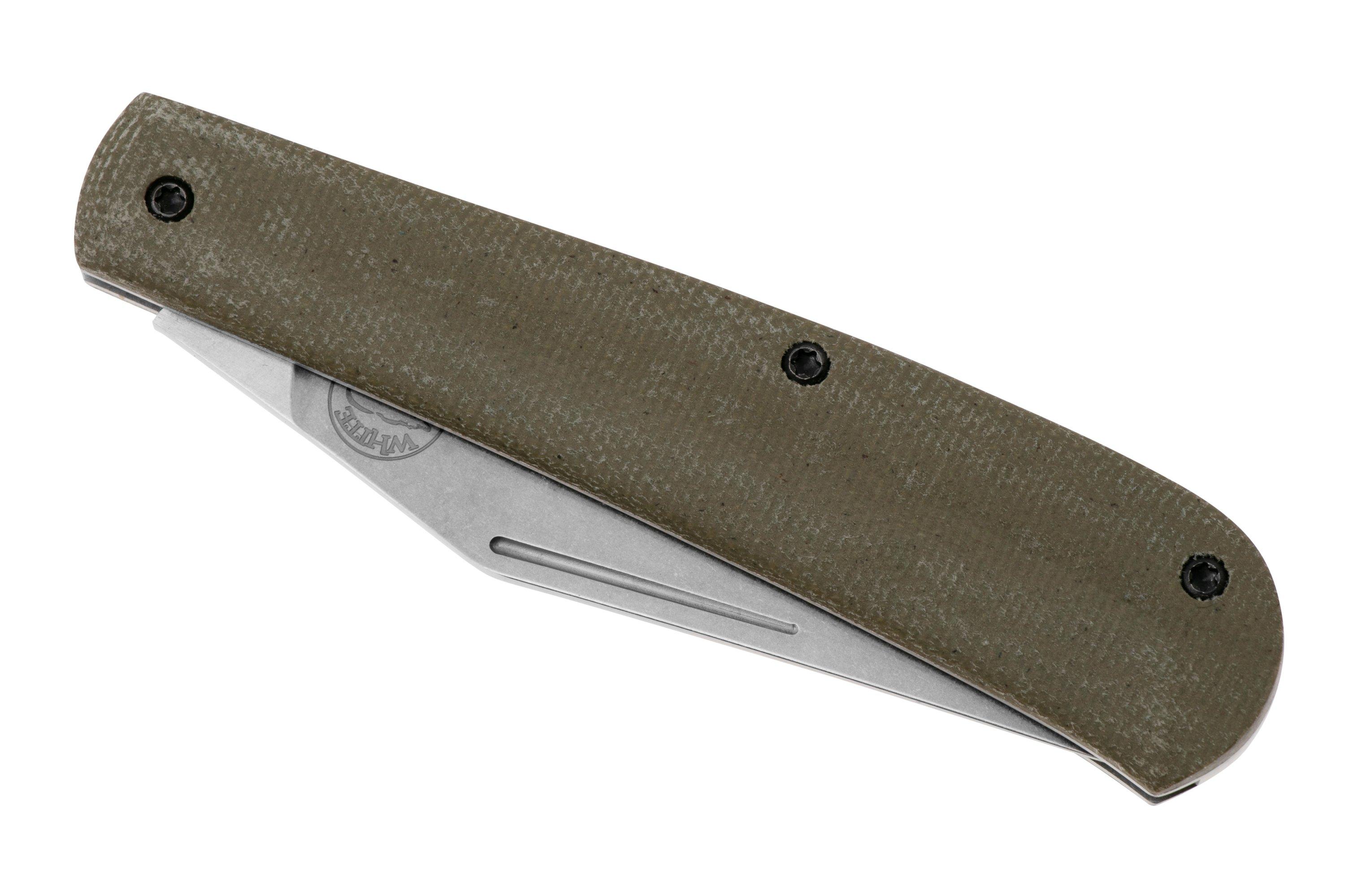 White River Knives Trailhead Trapper THT-MOD S35VN, Olive Drab Micarta ...