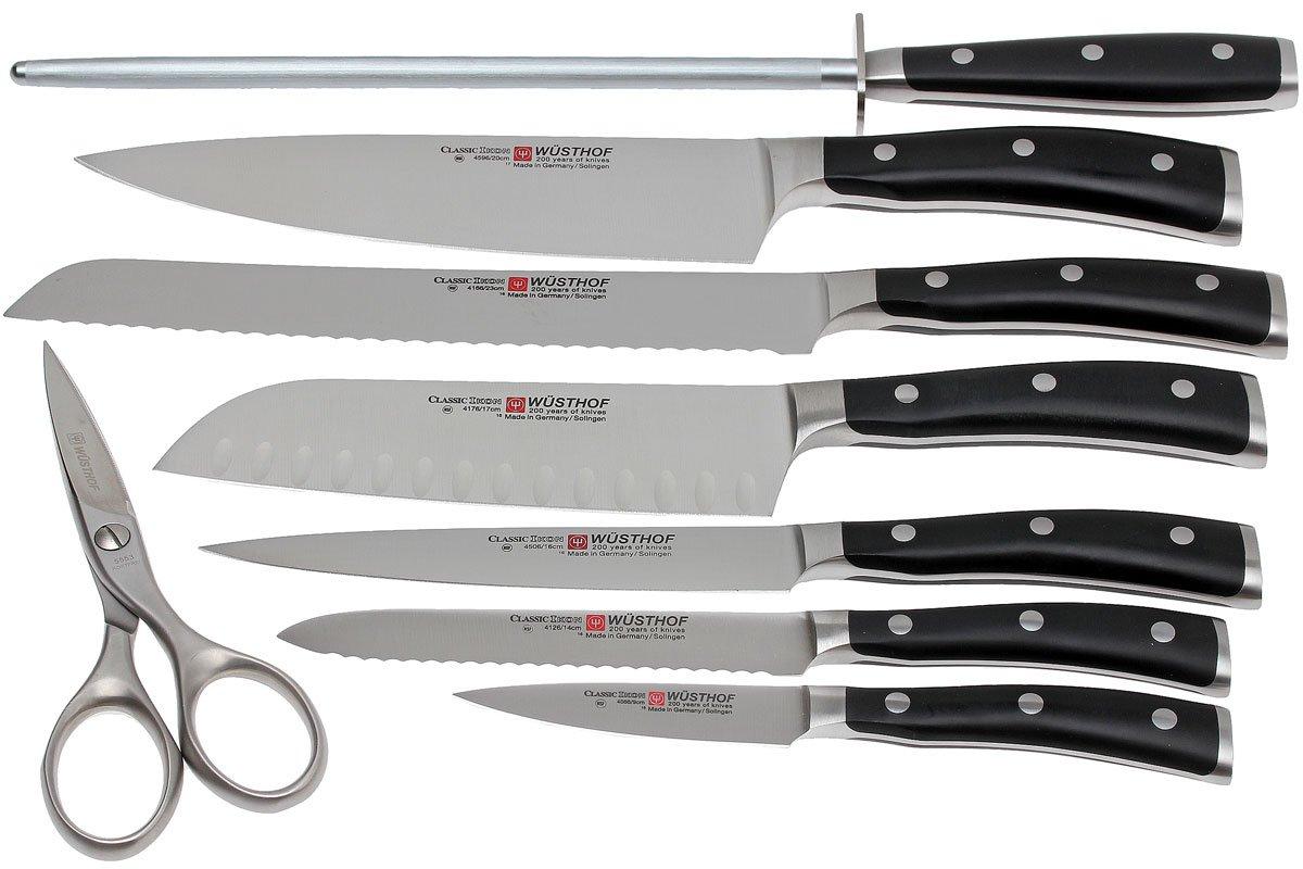 Wüsthof Classic Ikon messenblok 8-delig, zwart | Voordelig kopen bij ...