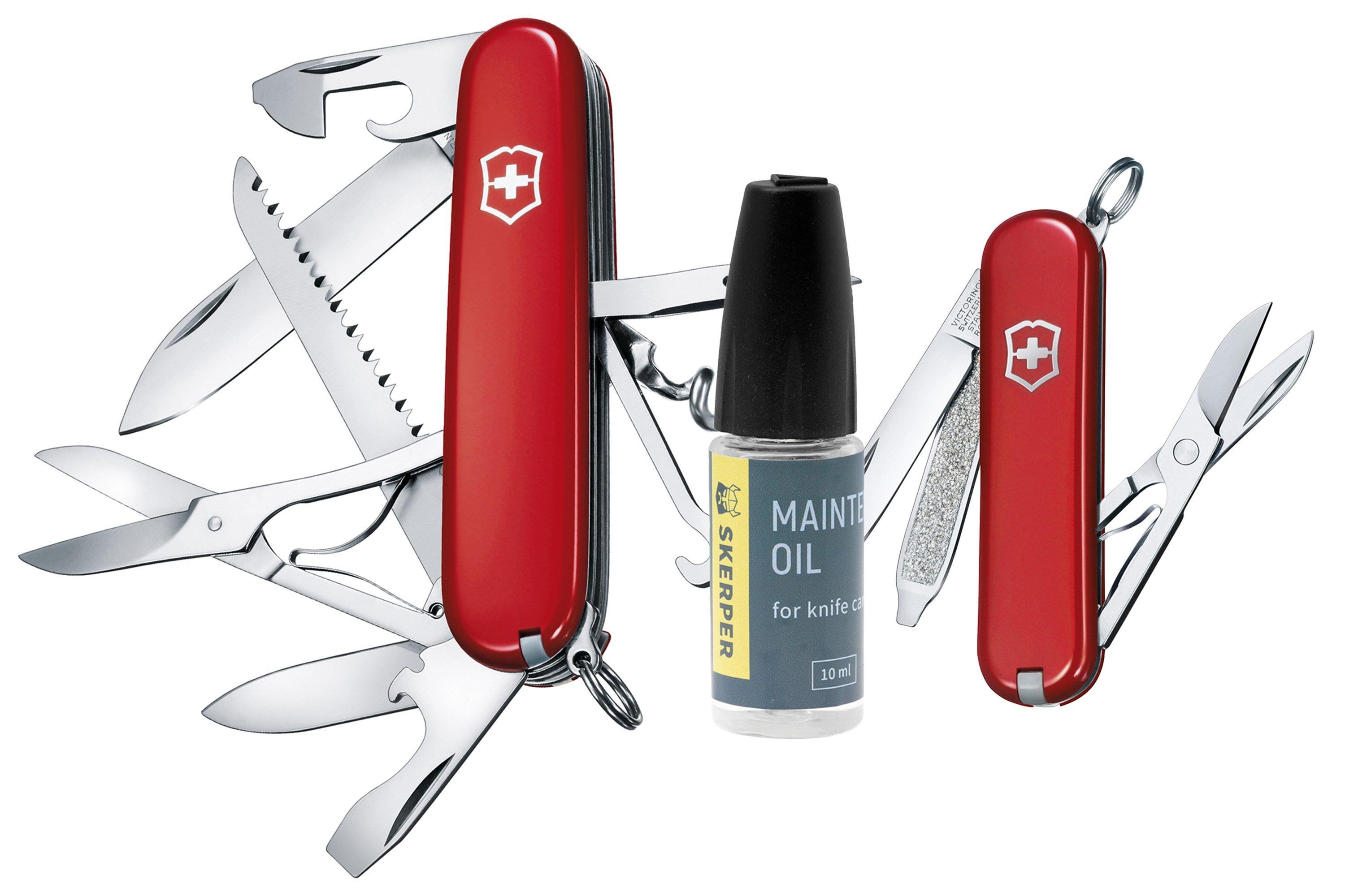 Victorinox Huntsman with Victorinox Classic SD and maintenance oil ...