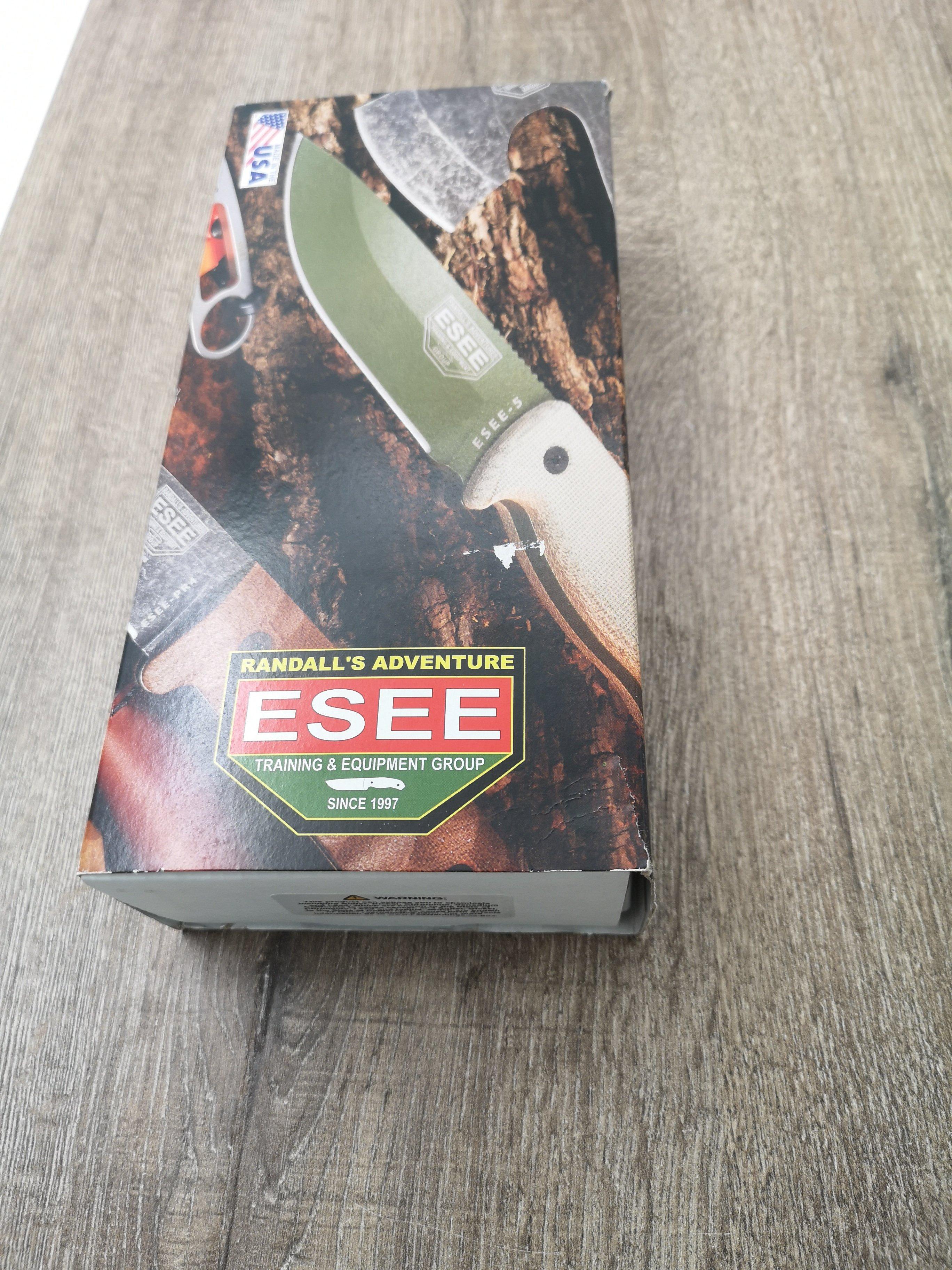ESEE Sencillo ESEE-SENCILLO-A2, A2 Droppoint, 3D Burlap Mircarta Handle ...