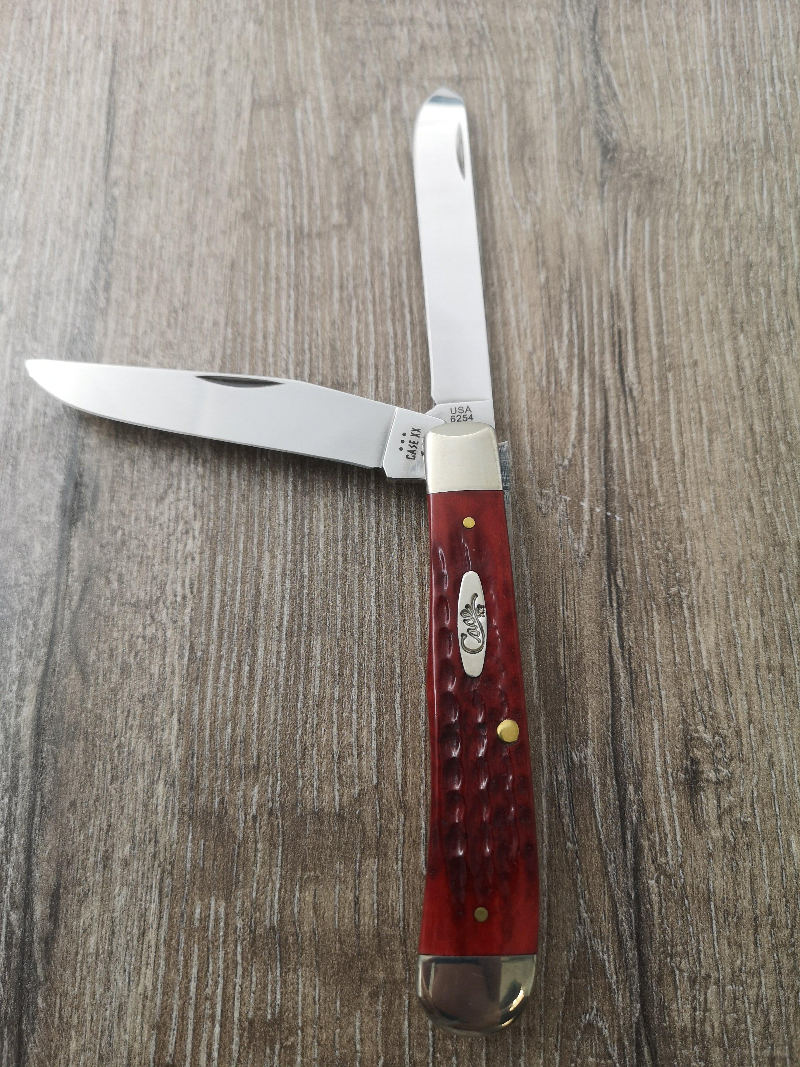 Case Trapper Pocket Worn Old Red Bone, 00783, 6254 SS pocket knife ...