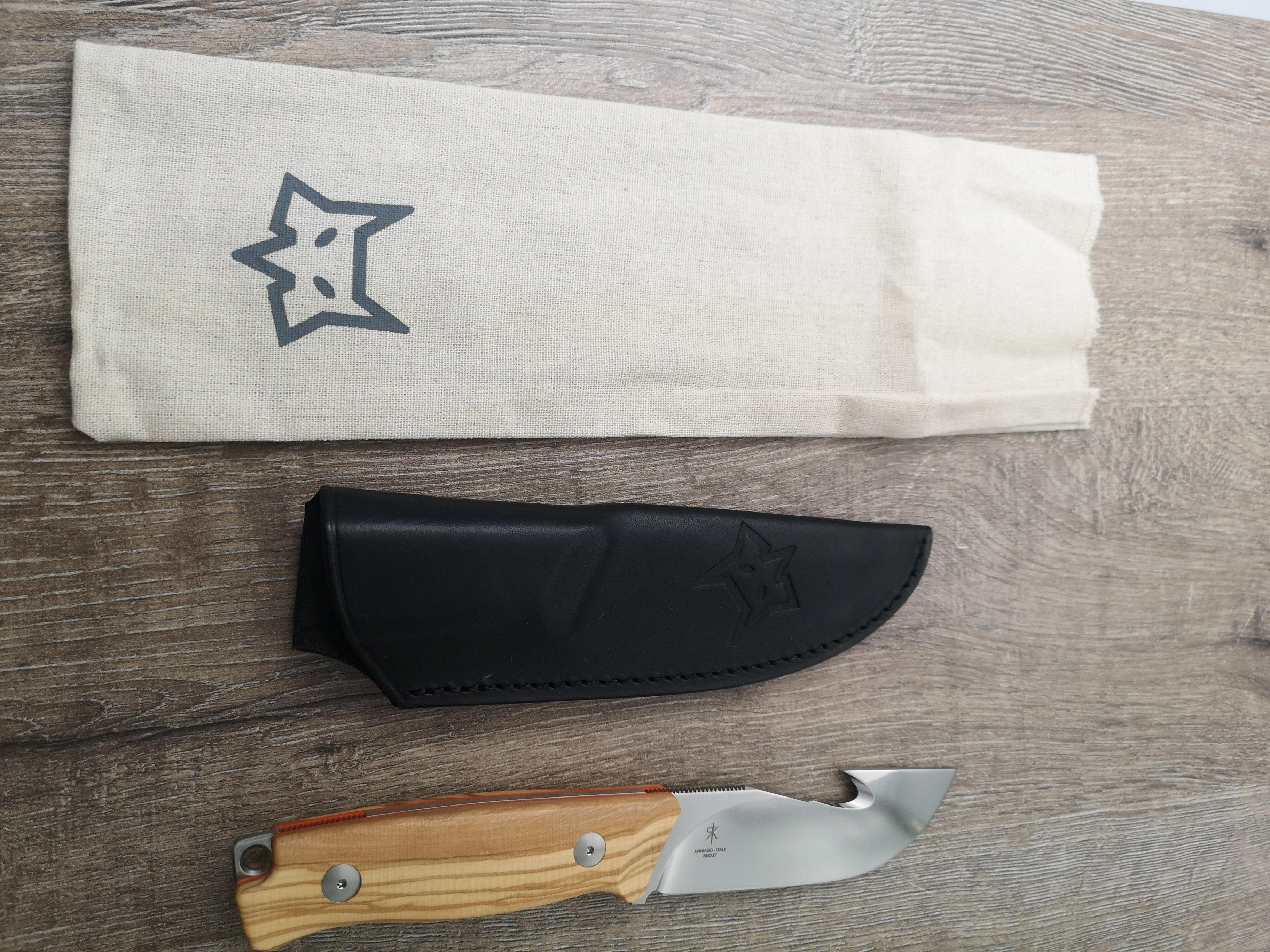 Fox Knives Rifle Ejector FX-663 OL, Olive Wood fixed knife, Raven ...