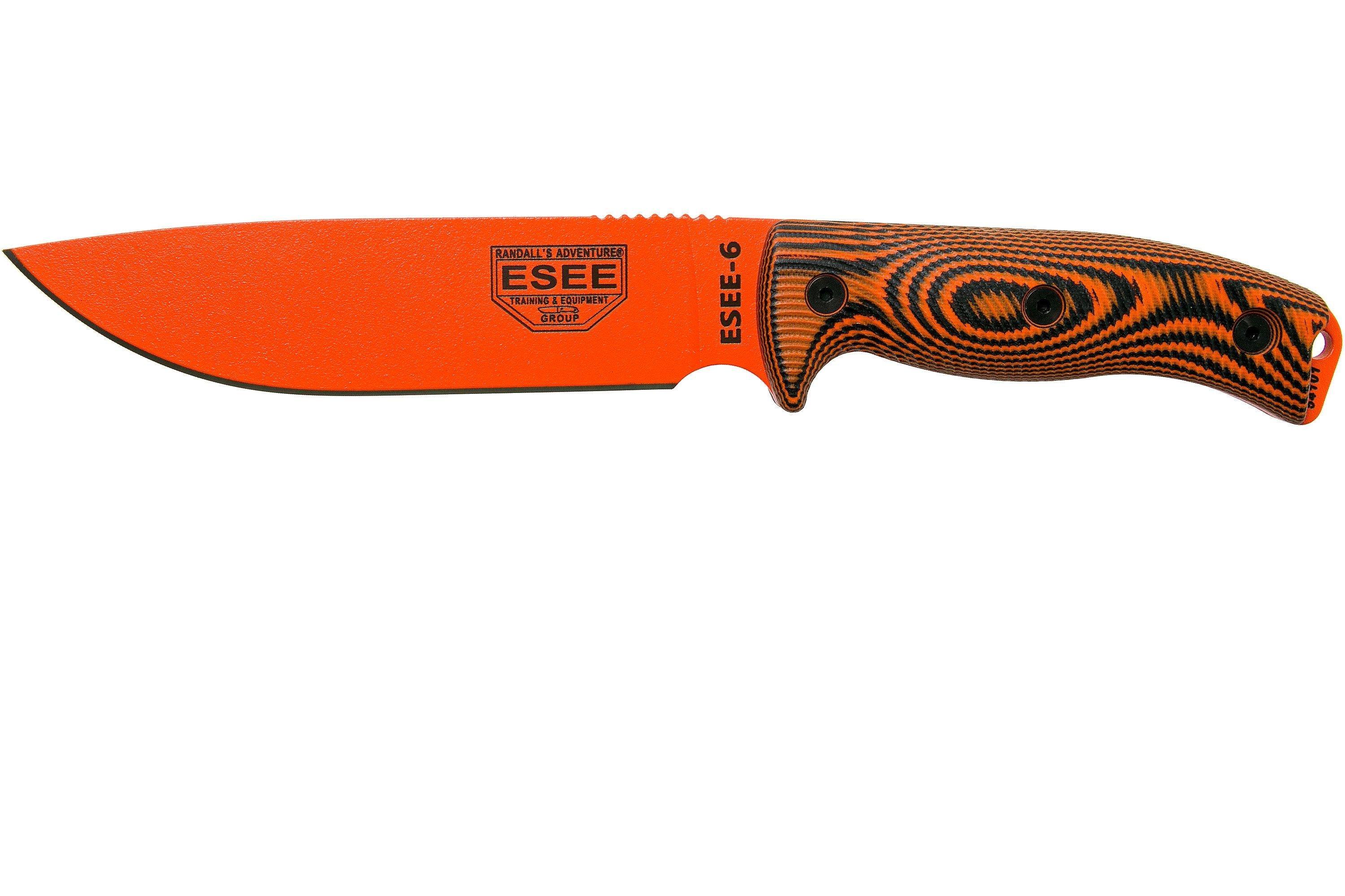 ESEE Model 6 Orange Blade 3D Neon Orange-Black G10 survivalmes 6POR-006 ...