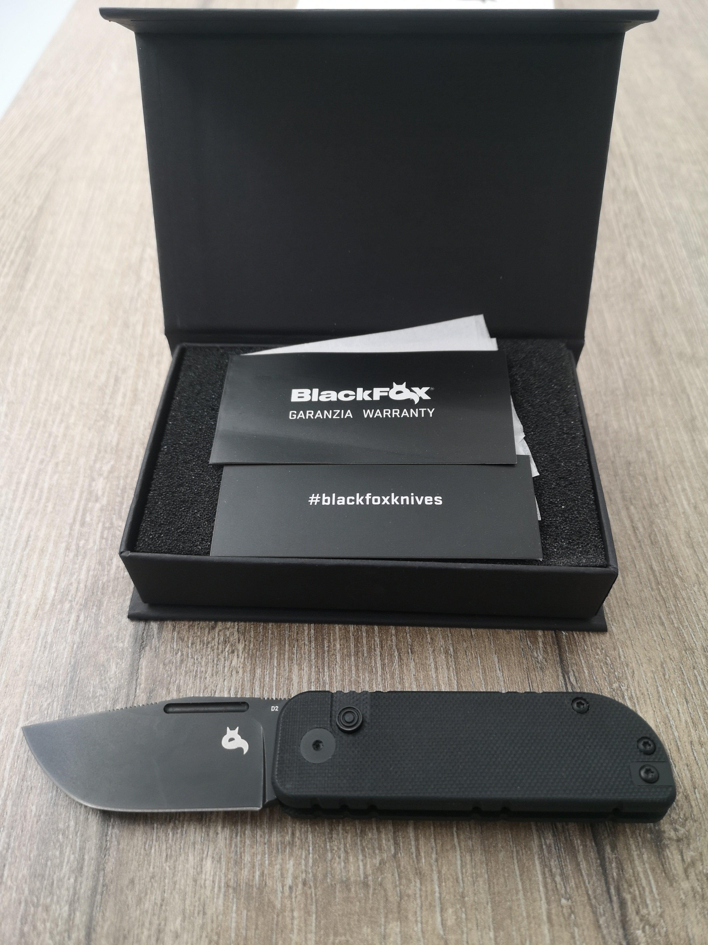 Black Fox NU-BOWIE, Black D2 Blade, Black G10 pocket knife ...