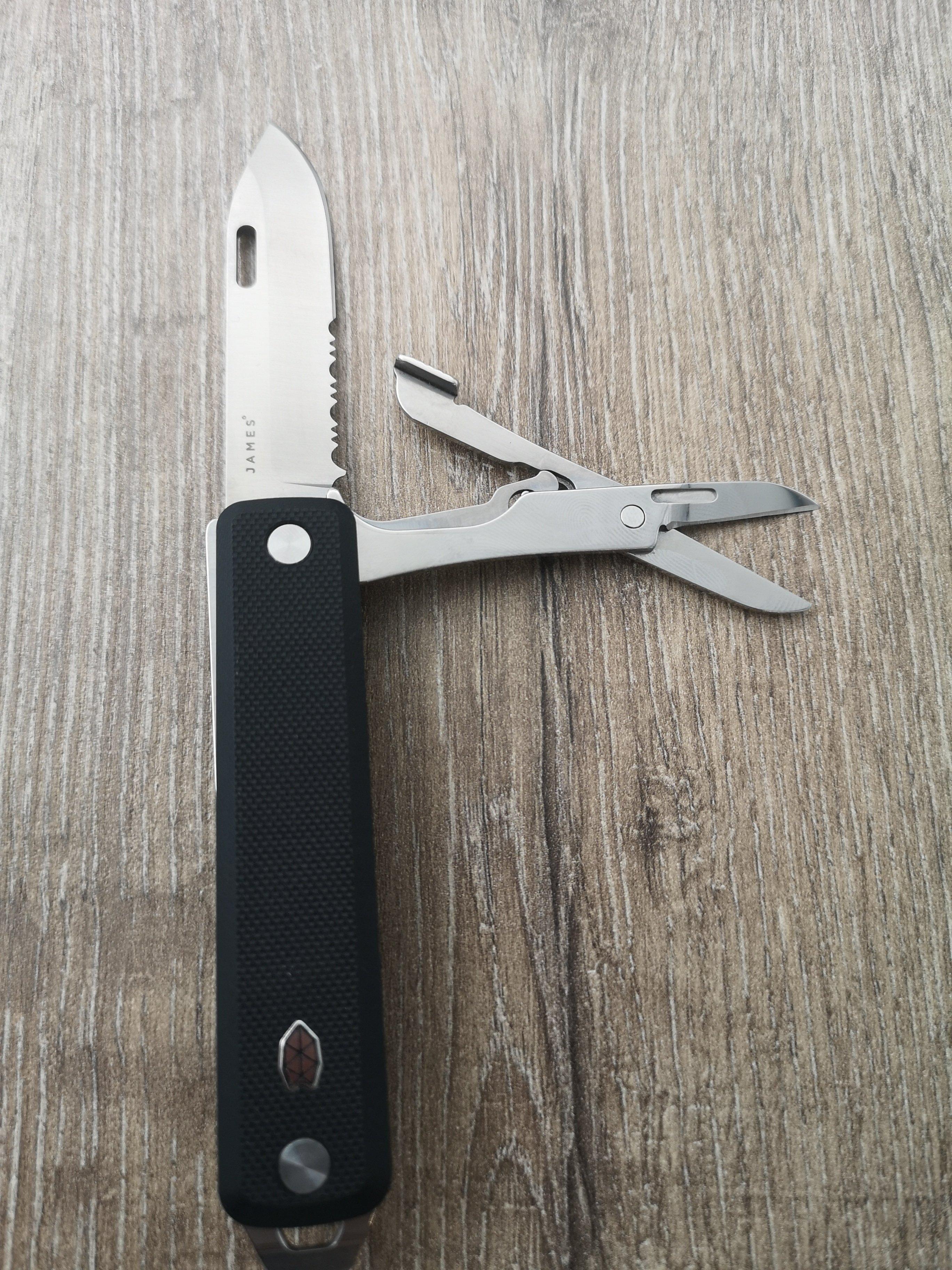 The James Brand The Ellis Scissors Serrated Black G10 Stainless ...