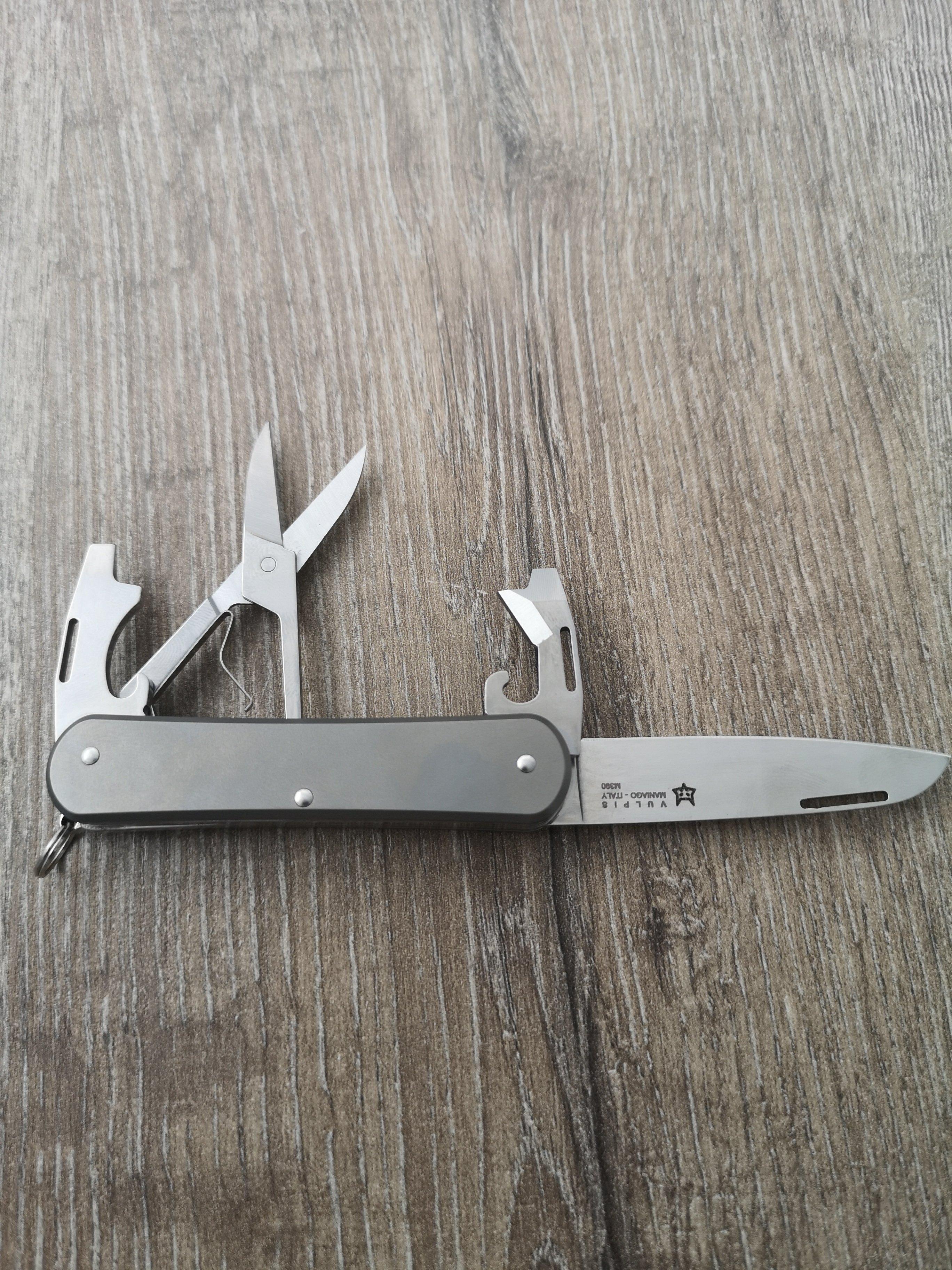 FOX Vulpis 4-Tools FX-VP130-F4TI, M390, Titanium, canivete suiço ...