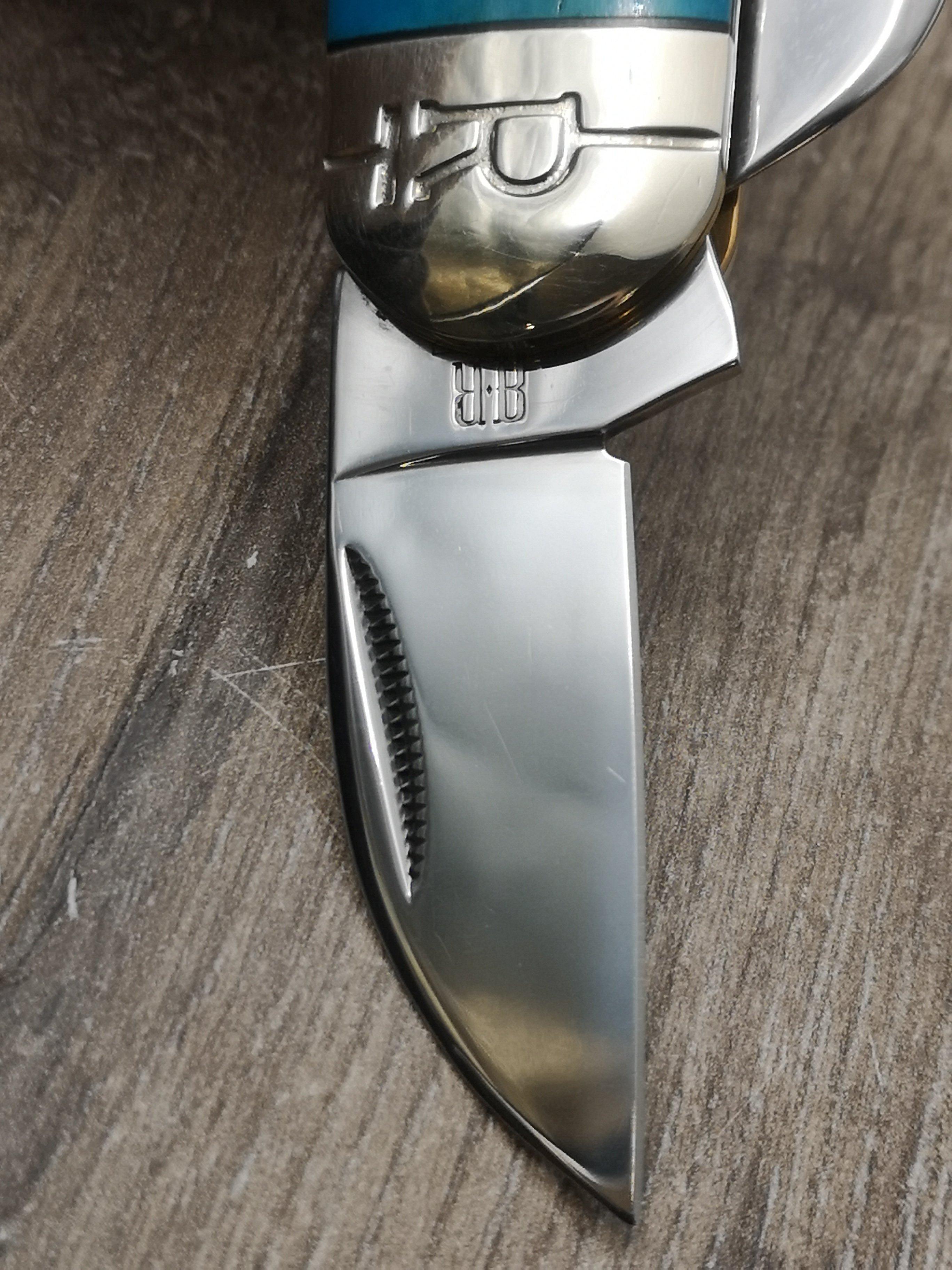 Rough Ryder Black & Blue Elephant Toe RR2113 pocket knife ...