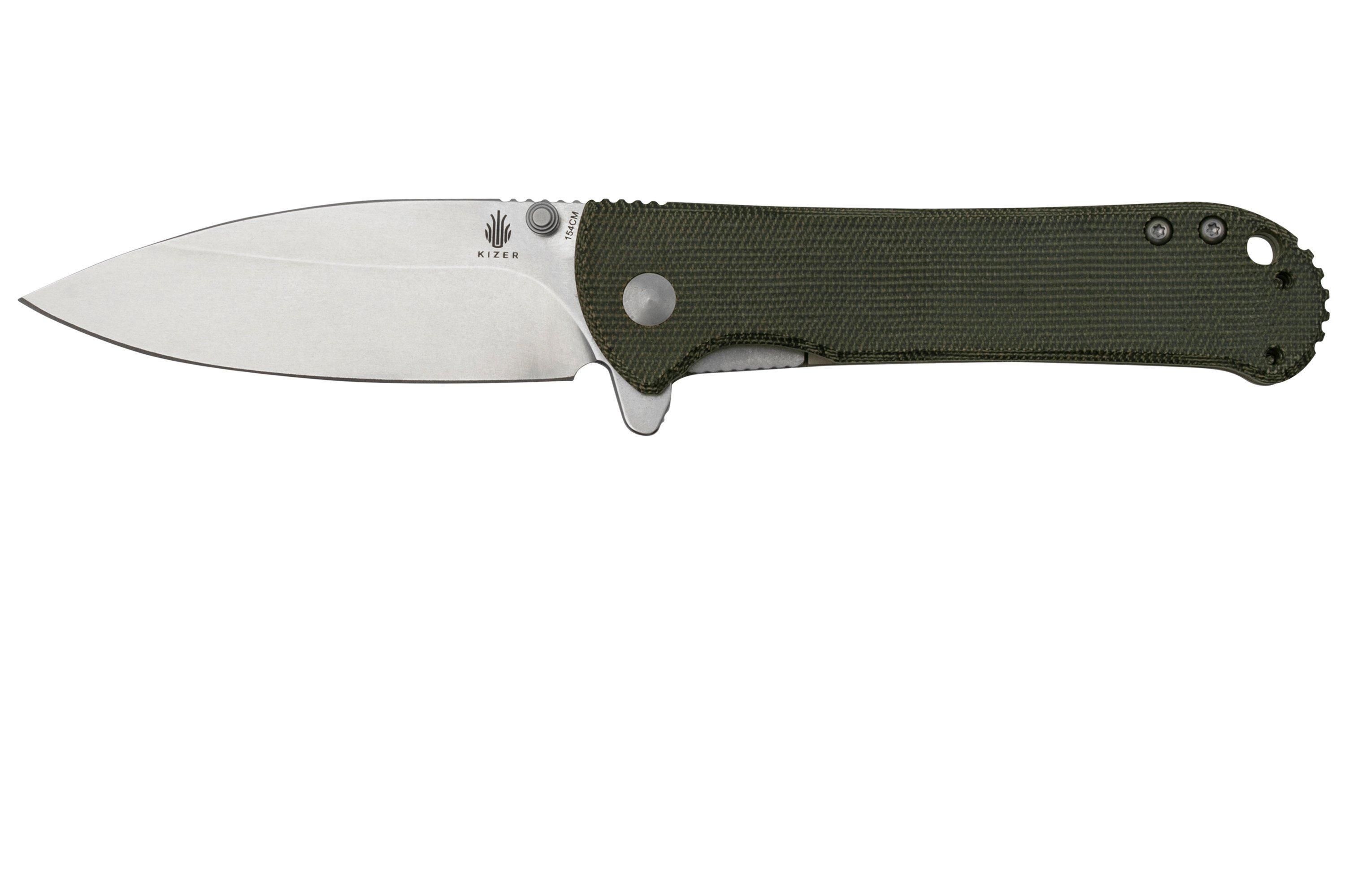 Kizer Coniferous V V4609C1, Titanium and Black Micarta, Stonewash ...