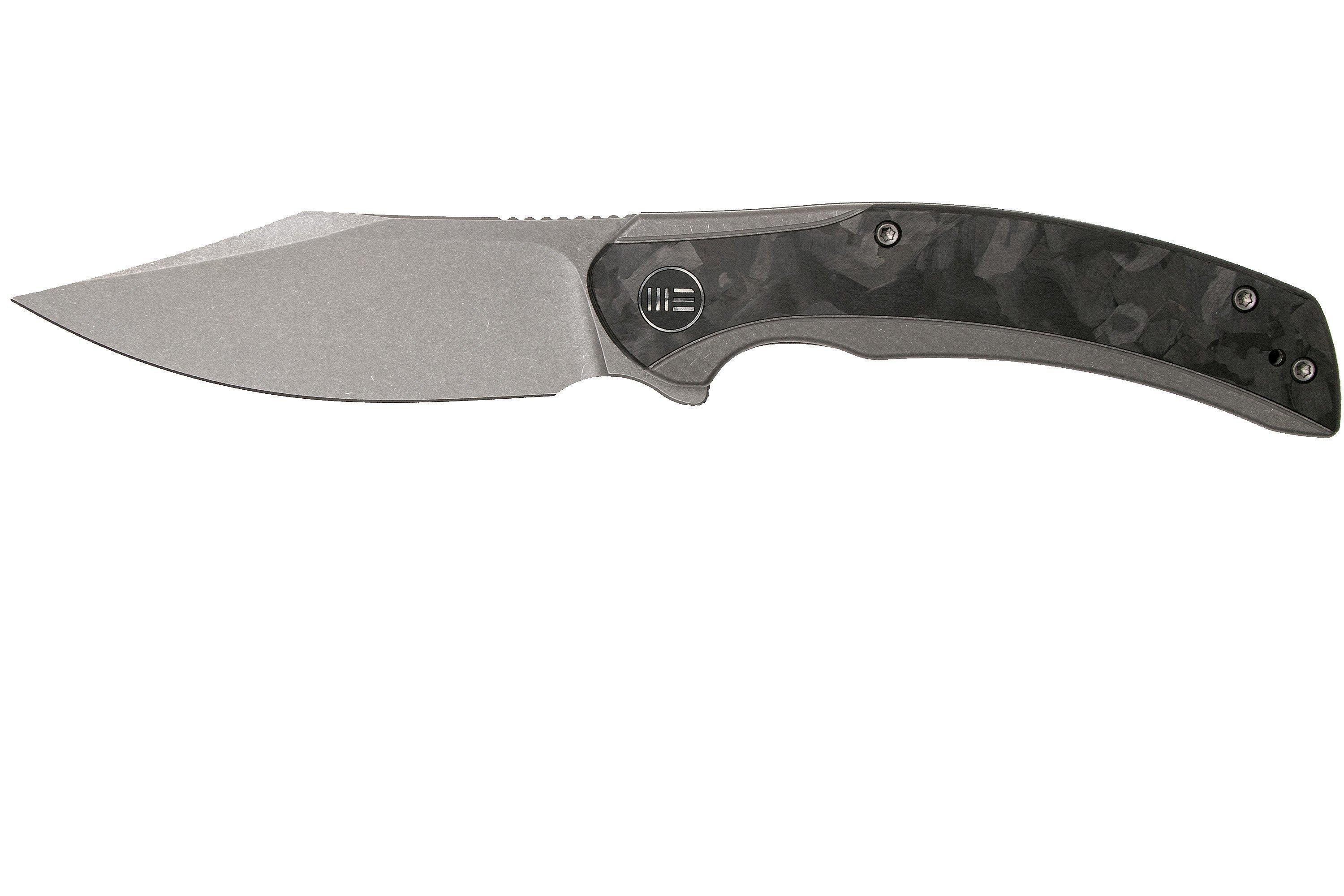 WE Knife Snick WE19022F-2 Stonewashed, Marble Carbon fibre pocket knife ...