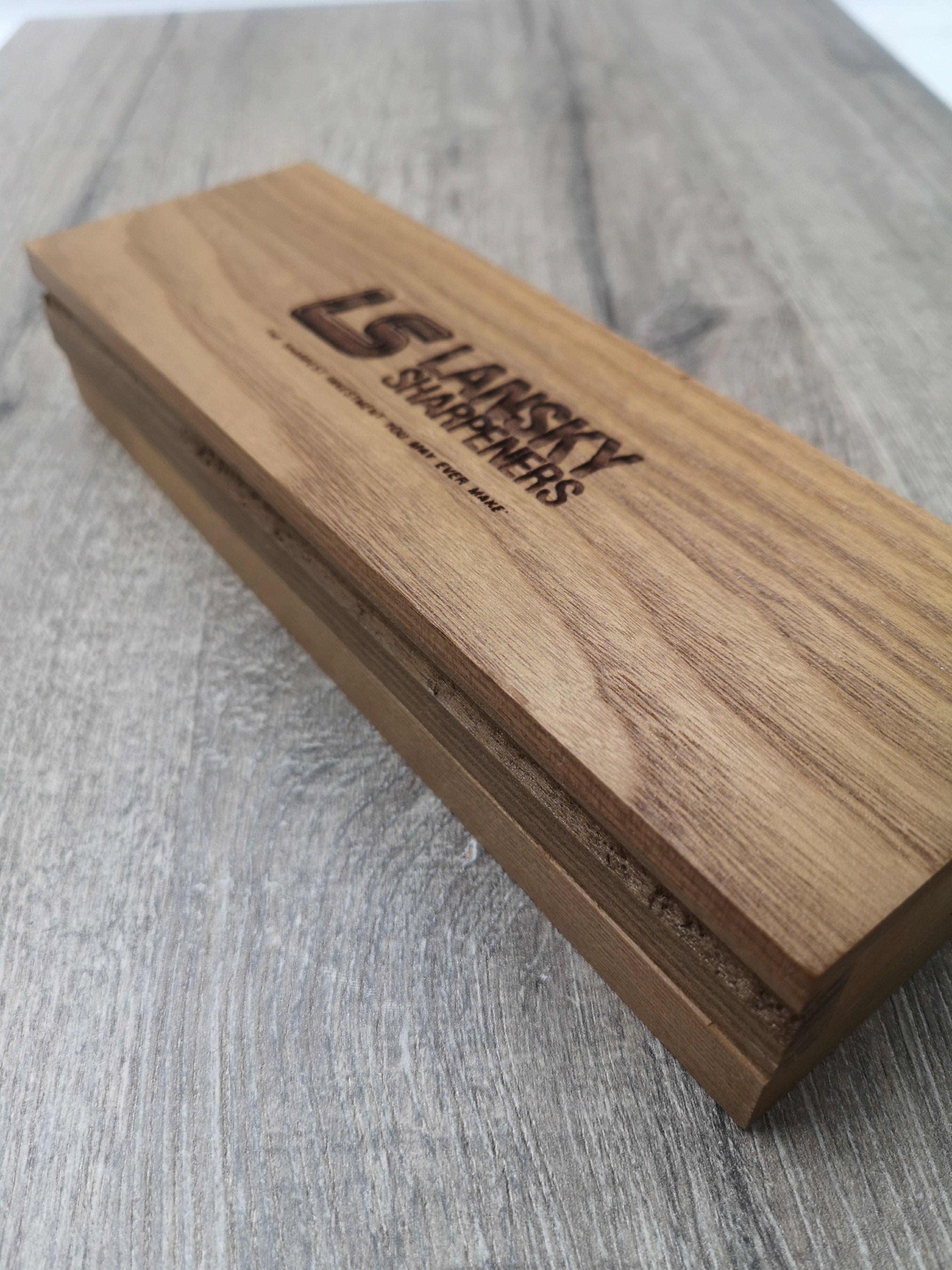 Lansky Soft Arkansas 8x2 LBS8SW natural sharpening stone with wooden ...