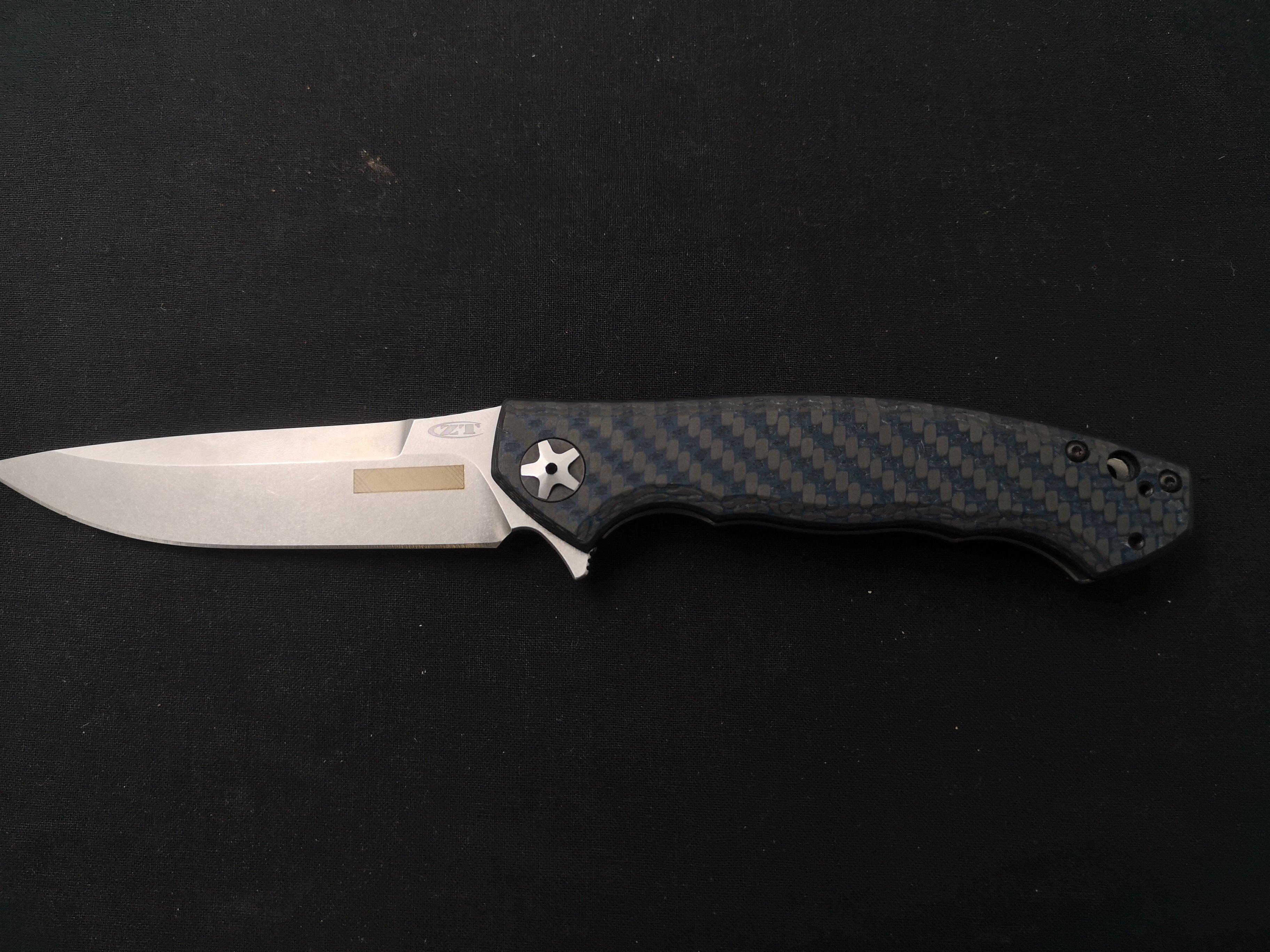 Zero Tolerance 0452BLUCF MagnaCut, Black/Blue Carbon Fiber, pocket ...