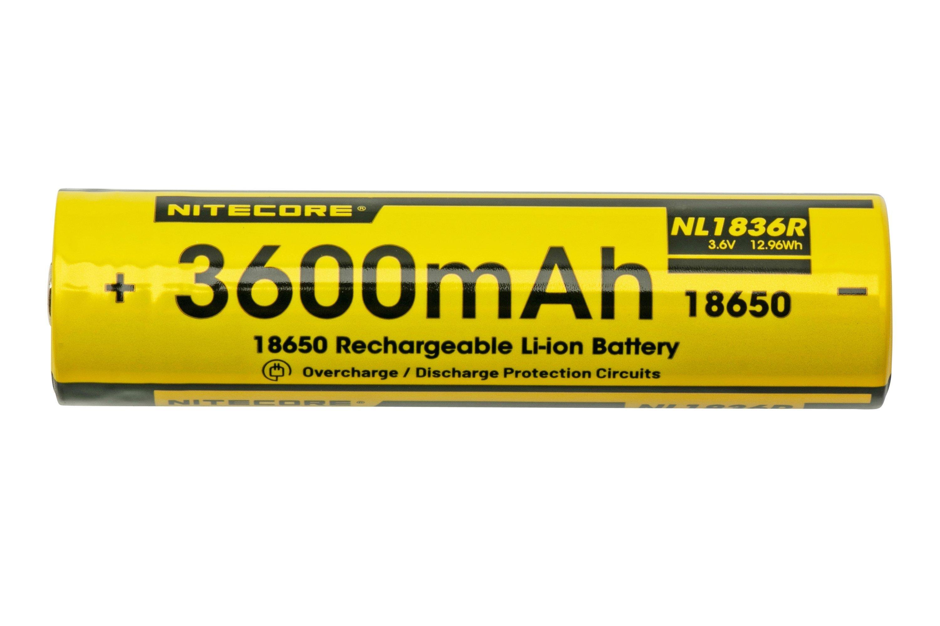 Nitecore NL1836R USB-C rechargeable 18650 Li-ion battery, 3600 mAh | Advantageously shopping at ...