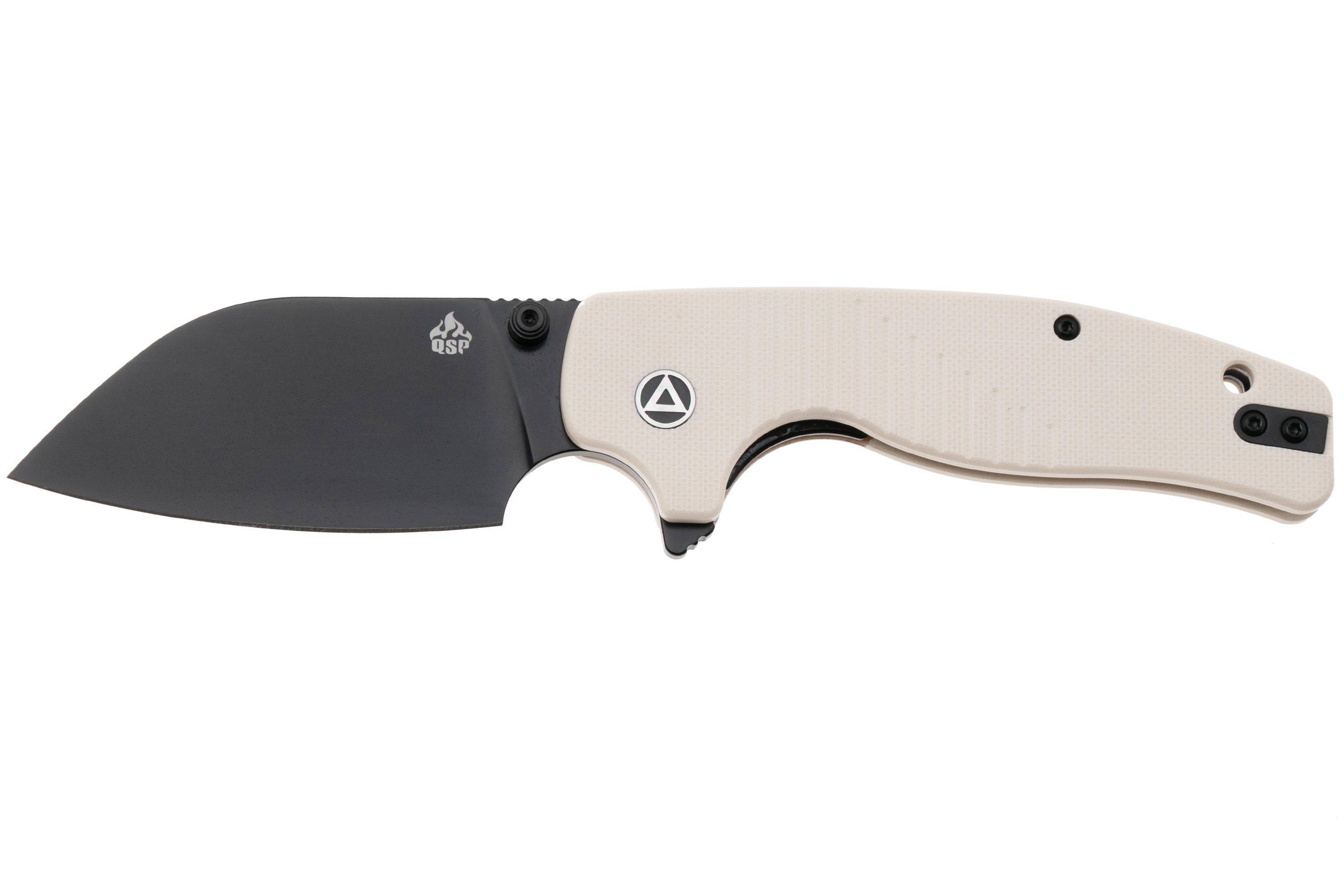 QSP Knife Chefmaster 163-B2, Black 14C28N, Ivory White G10, pocket ...
