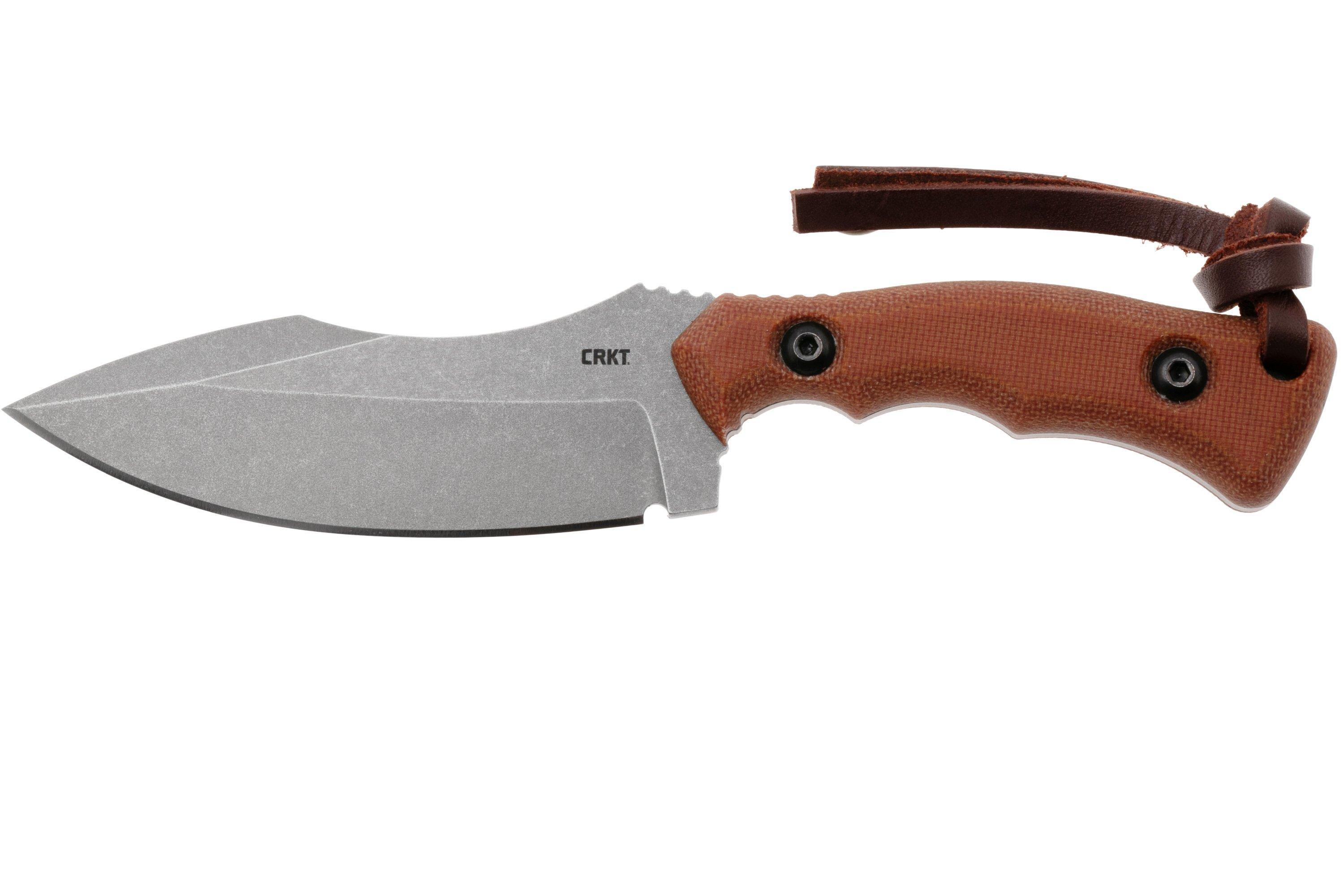 CRKT Bugsy Stonewash 3600 Brown Micarta fixed knife, Kaila Cumings ...