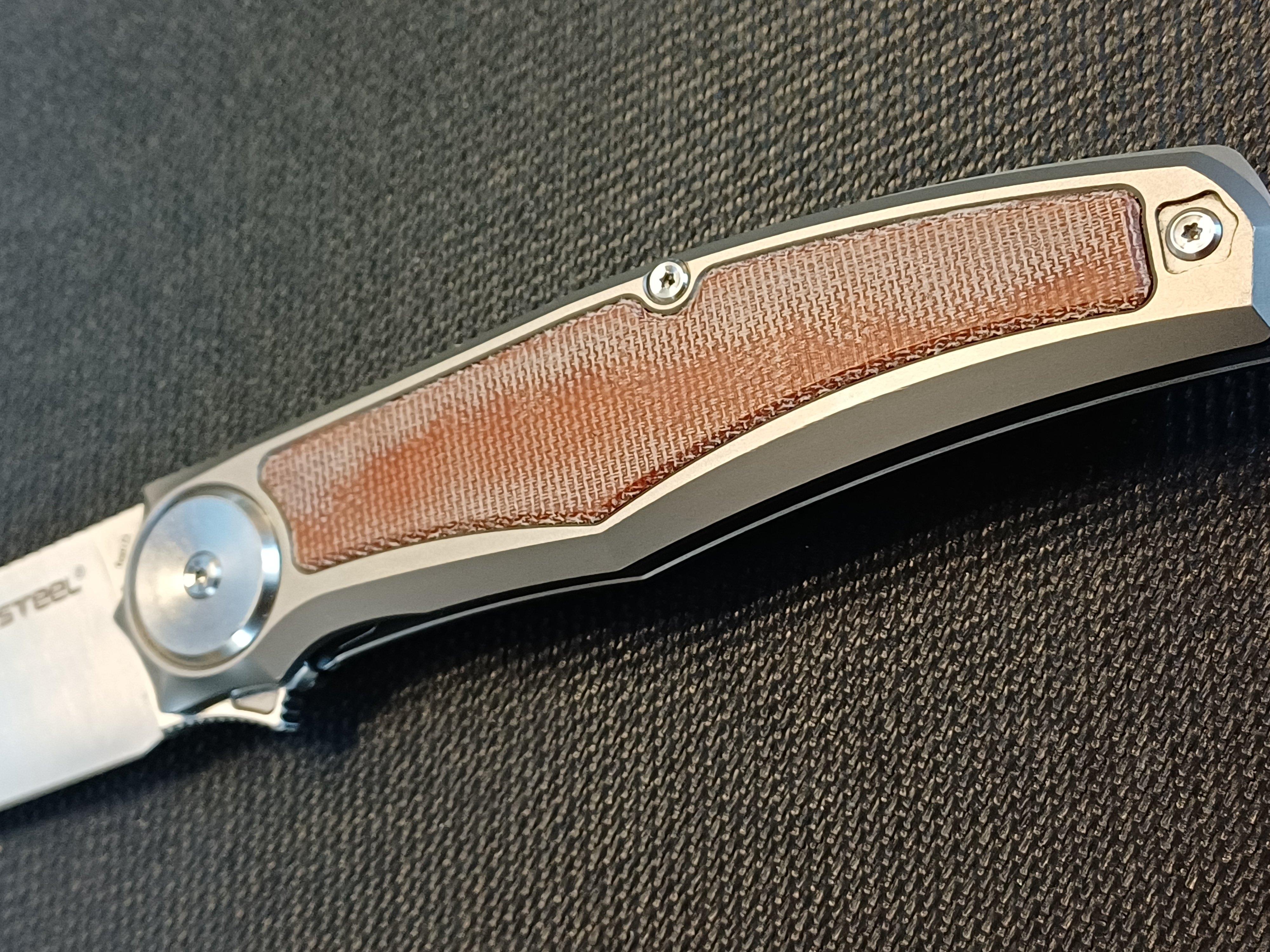 Nóż składany Real Steel Avangard 9782 Satin M390, Titanium Natural ...