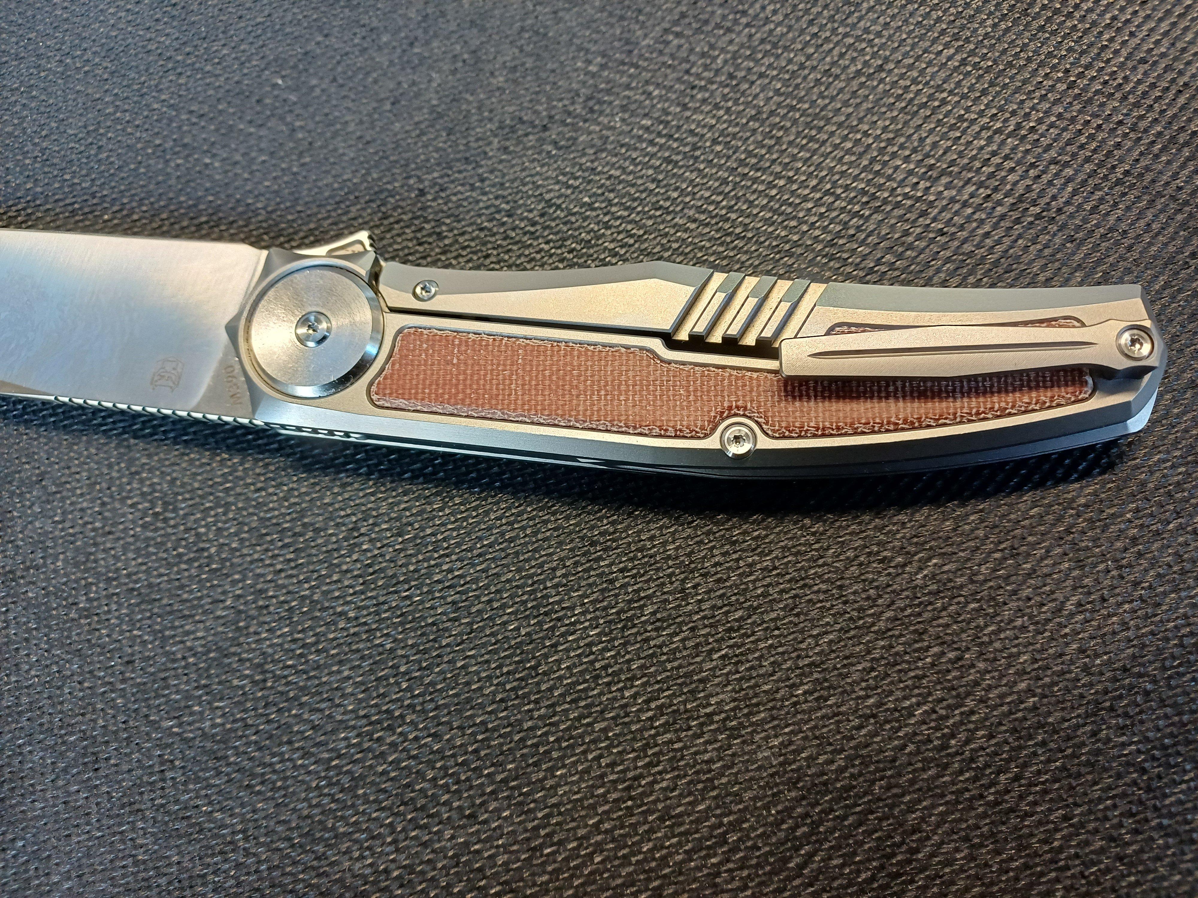 Nóż składany Real Steel Avangard 9782 Satin M390, Titanium Natural ...