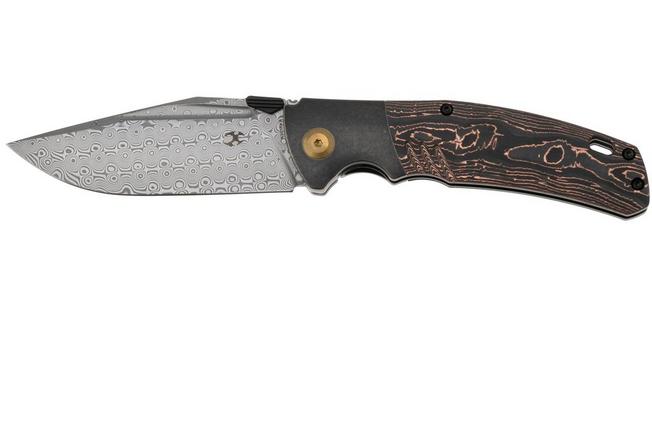 Kansept Hinterland K1057A3 Damascus, Blackwashed Titanium, Copper ...
