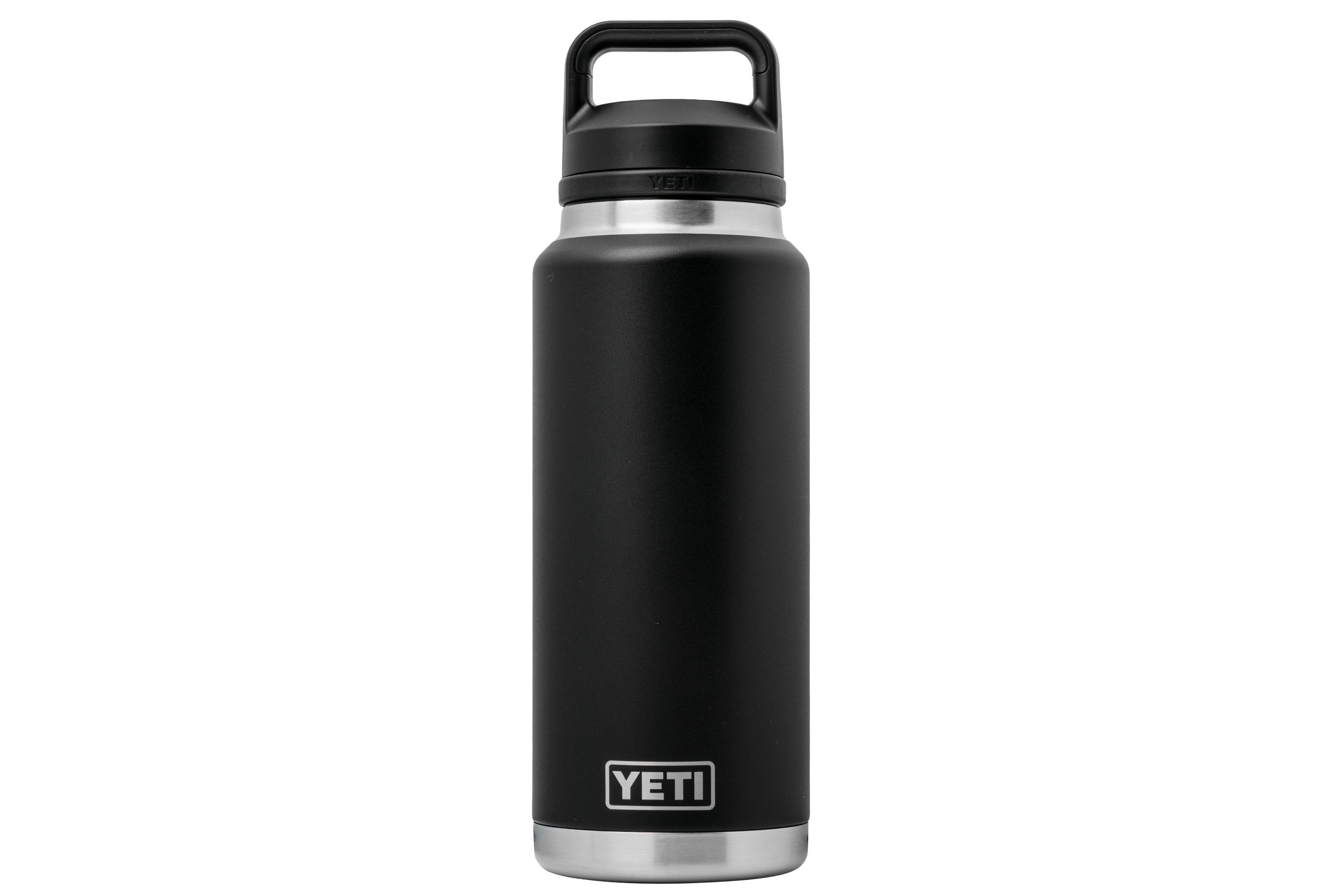 Yeti Rambler Bottle 36oz Chug Cap, Black, thermos bottle with drinking ...