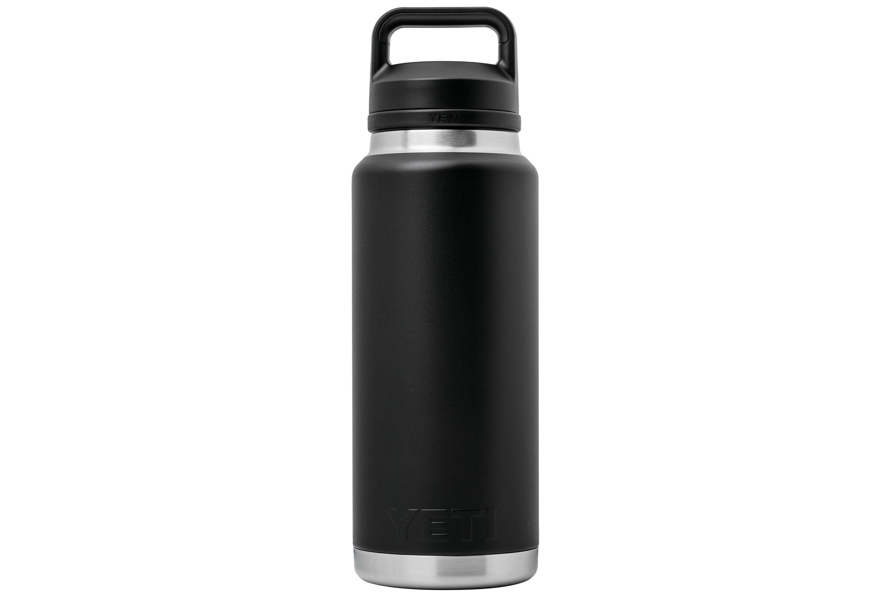 Yeti Rambler Bottle 36oz Chug Cap, Black, thermos bottle with drinking ...