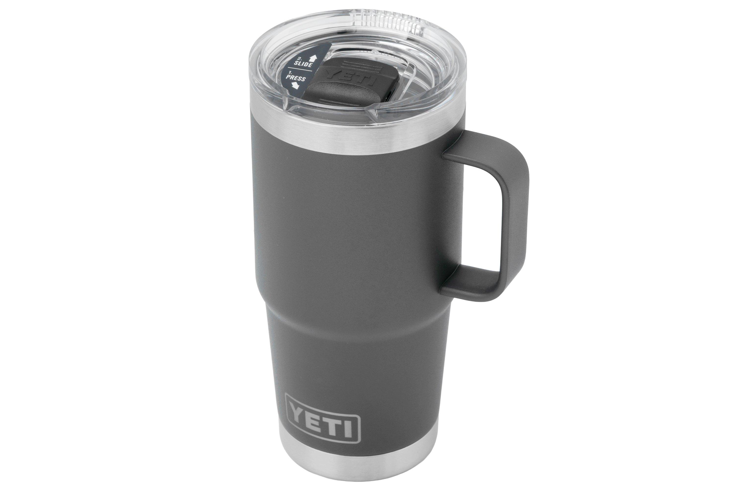 Yeti Rambler Travel Mug 20oz Stronghold Lid, Charcoal Grey, thermos ...