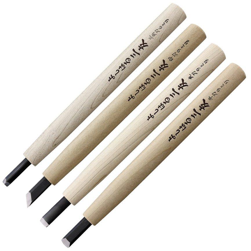 Yoshiharu Y-4 Mitomoto Japanese wood carving knives, set of 4 ...