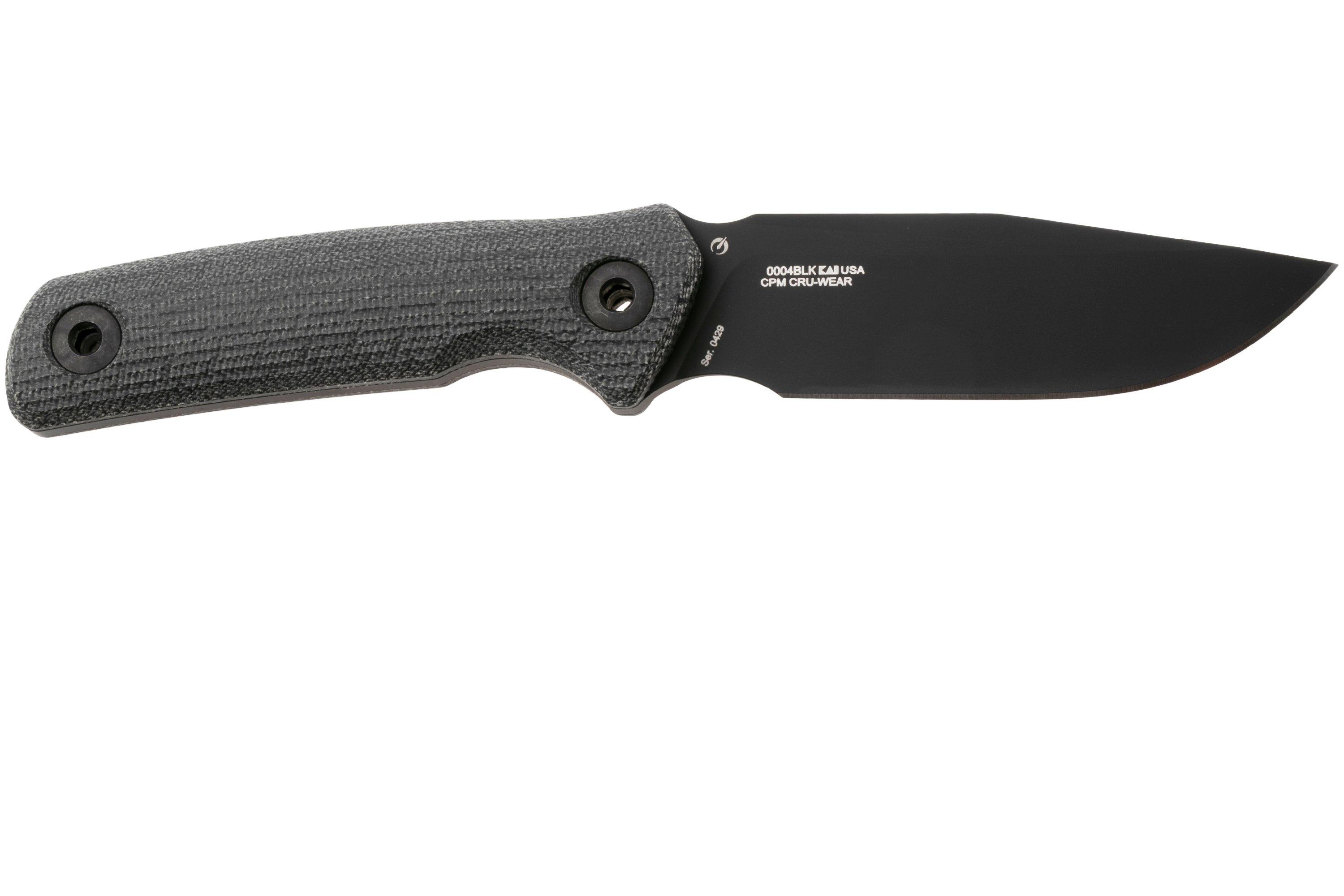 Zero Tolerance 0004BLK, Black CPM Cru-Wear, Black Micarta couteau fixe ...