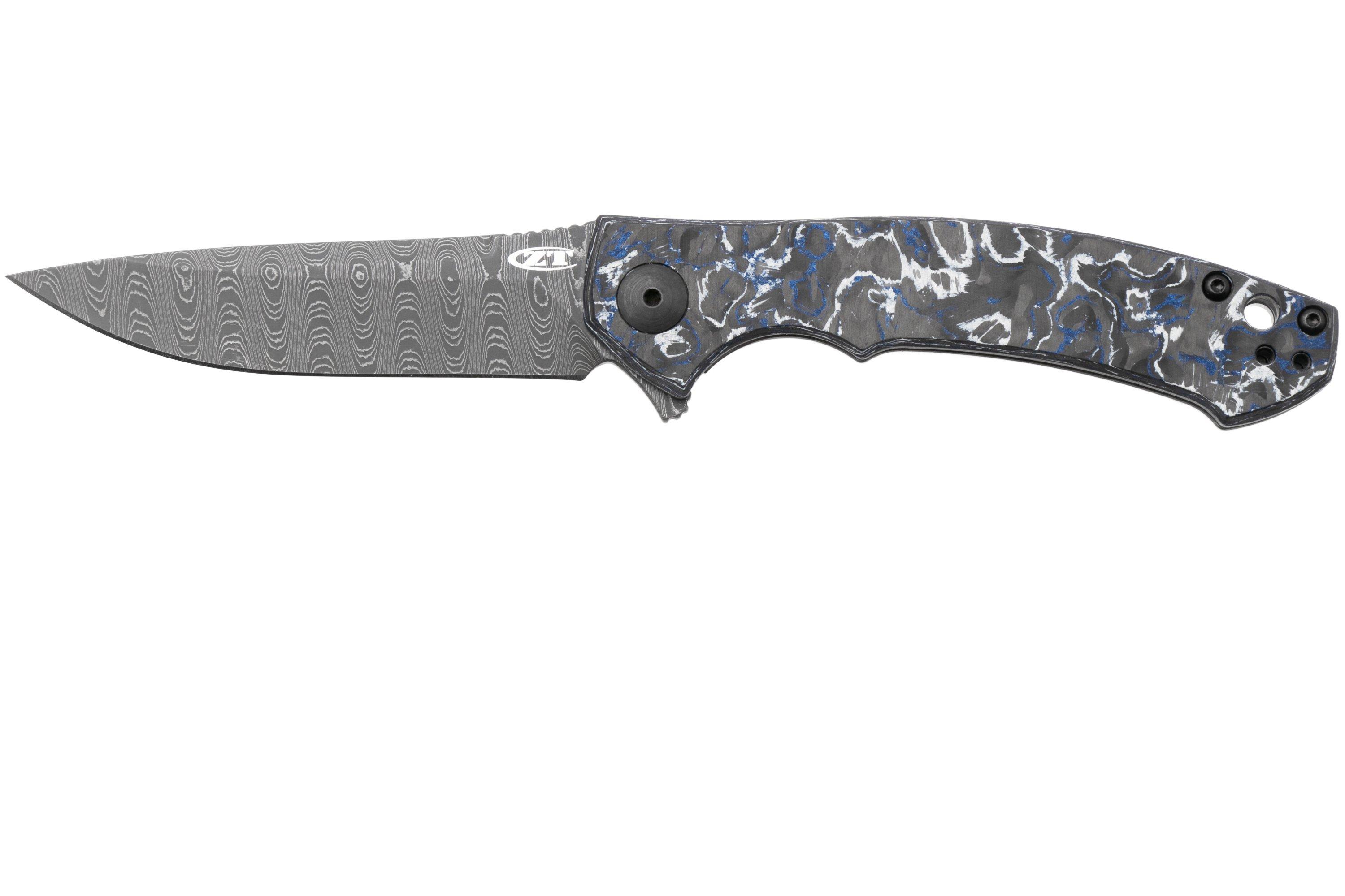 Zero Tolerance 0450MMC Vegas Forge Damascus, Marble Carbon Fiber ...