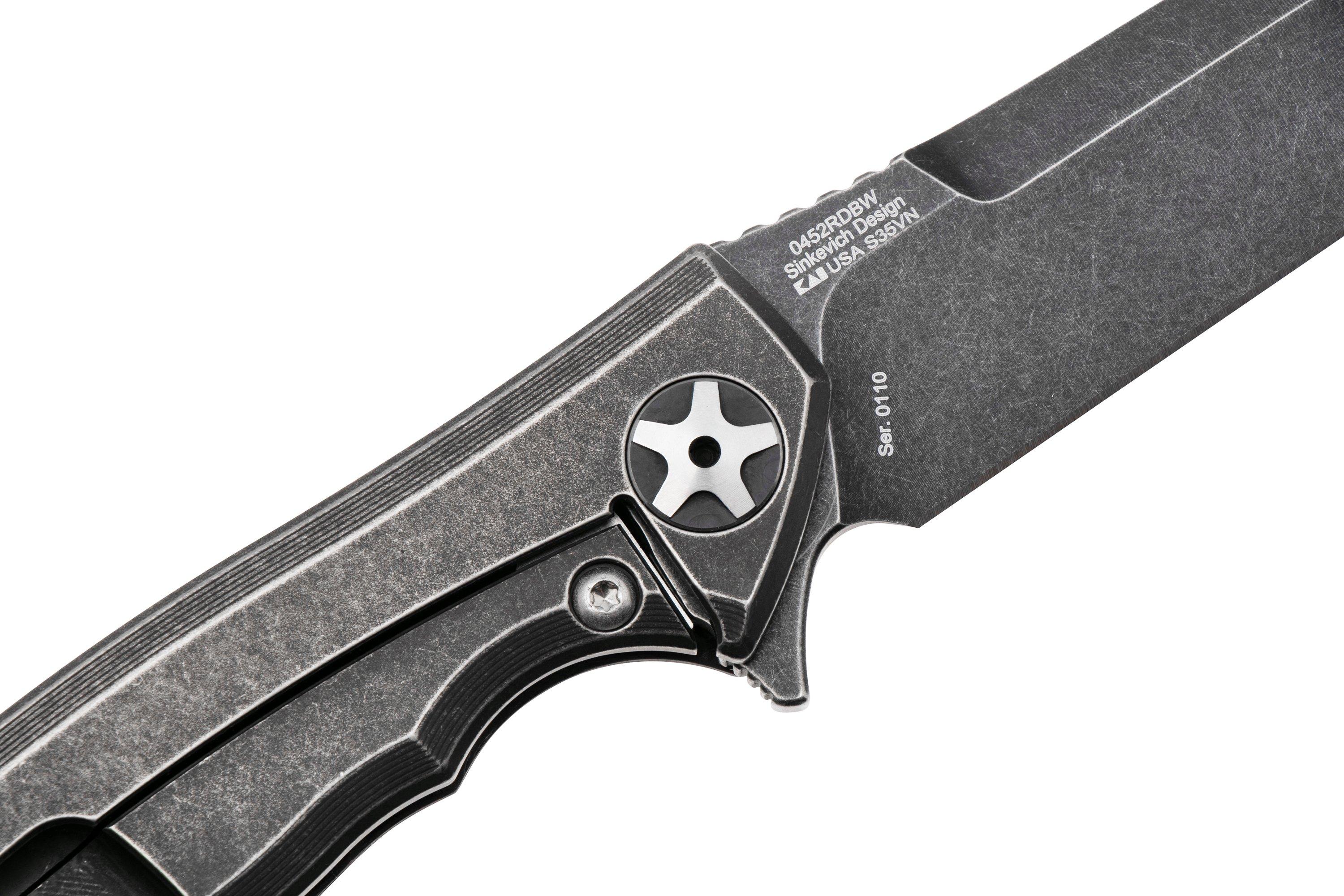 Zero Tolerance 0452RDBW Blackwashed CPM S35VN, Red Carbon Fiber ...