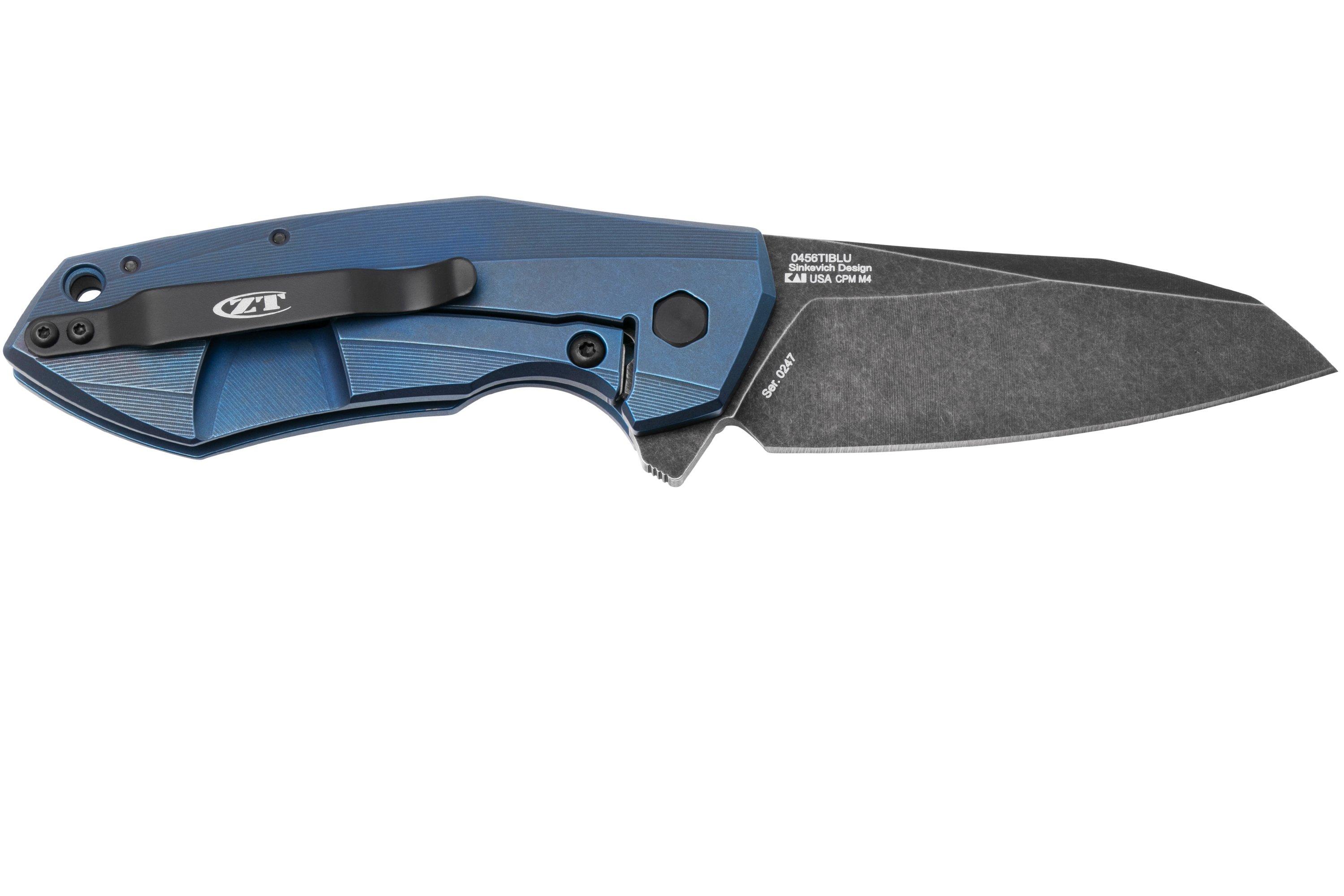 Zero Tolerance 0456 Factory Special 0456TIBLU Blackwashed CPM-M4, Blue ...