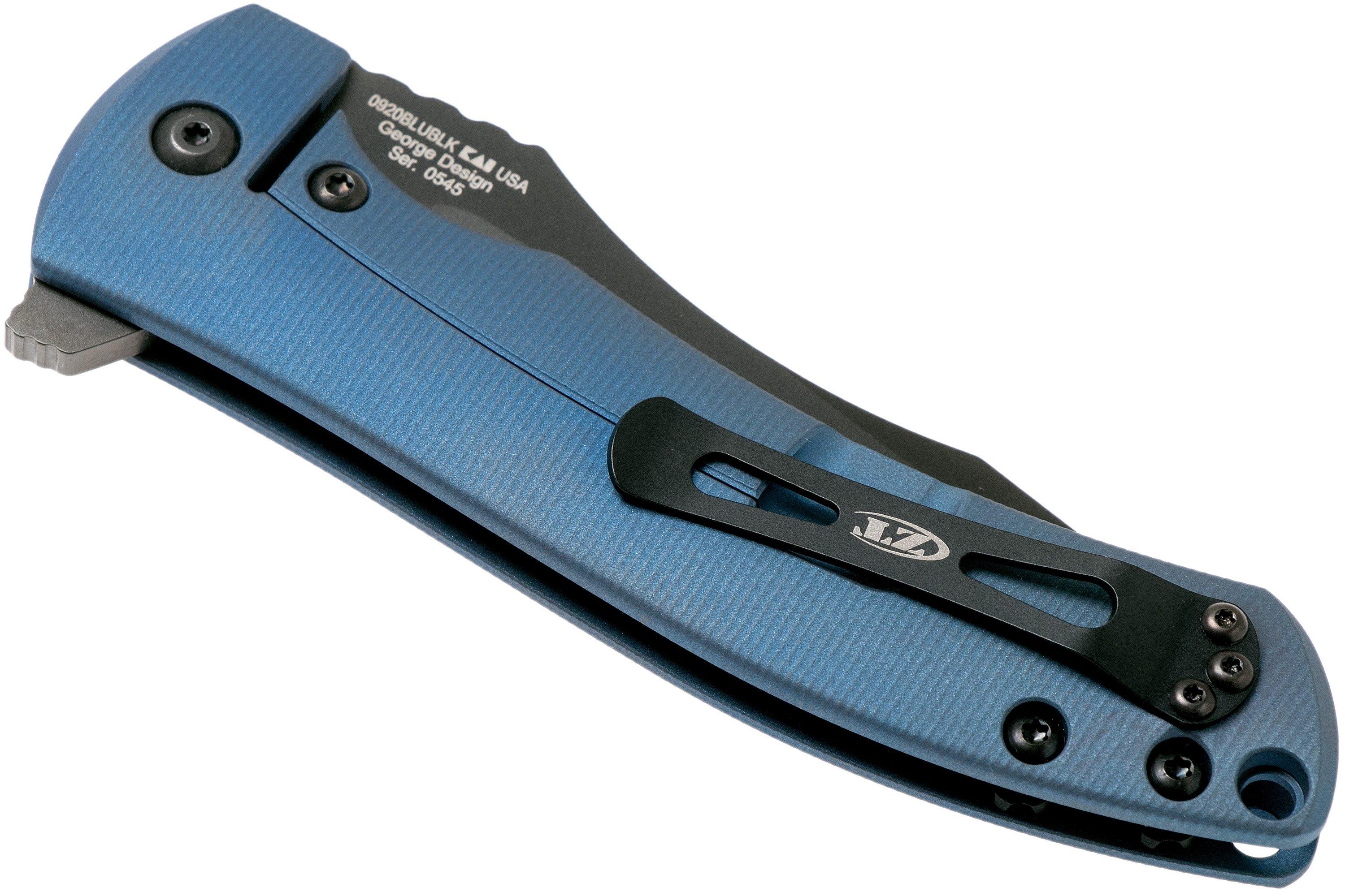 Zero Tolerance 0920BLUBLK Blue Black Sprint Run pocket knife, Les ...