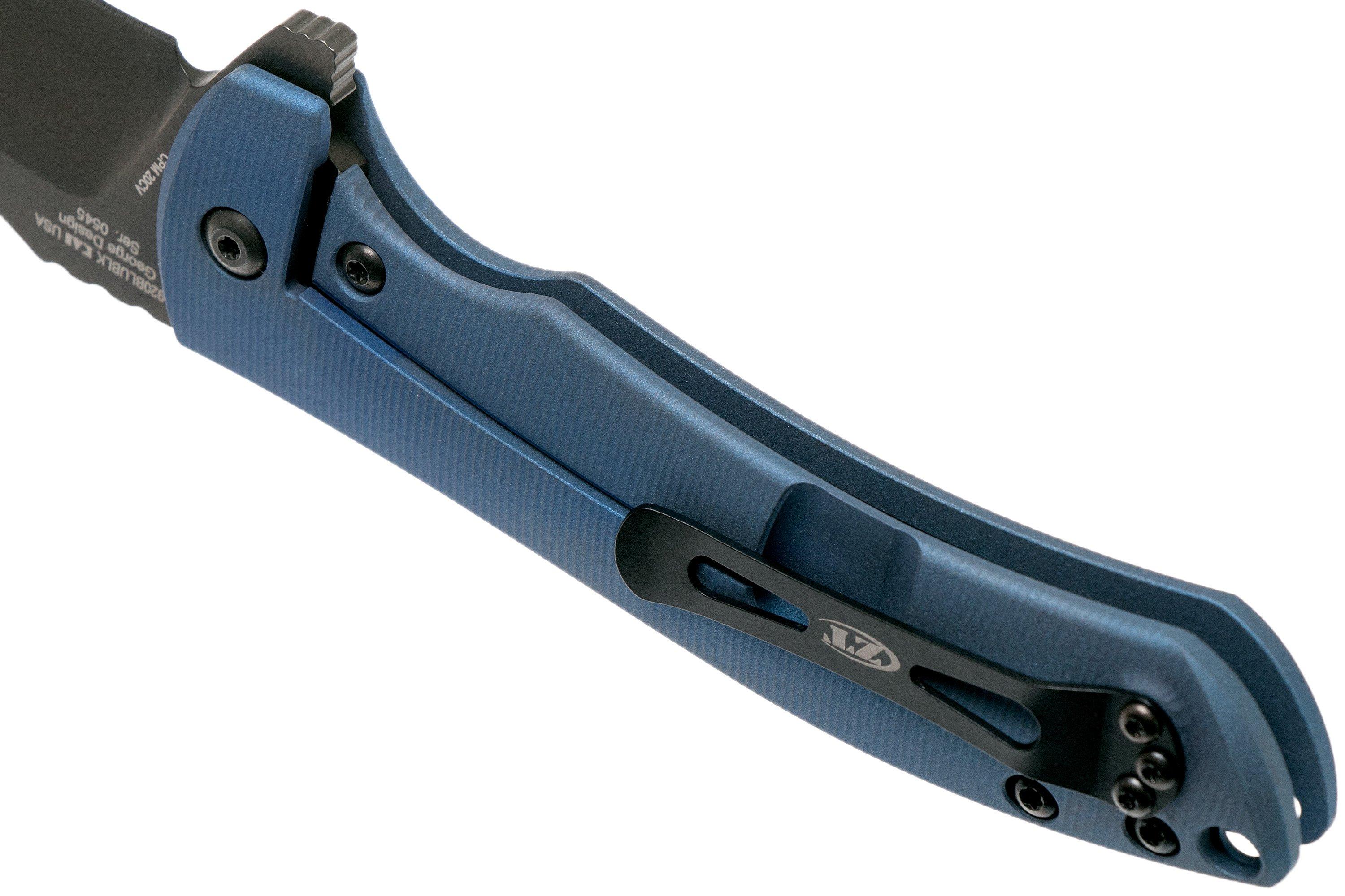 Zero Tolerance 0920BLUBLK Blue Black Sprint Run pocket knife, Les ...