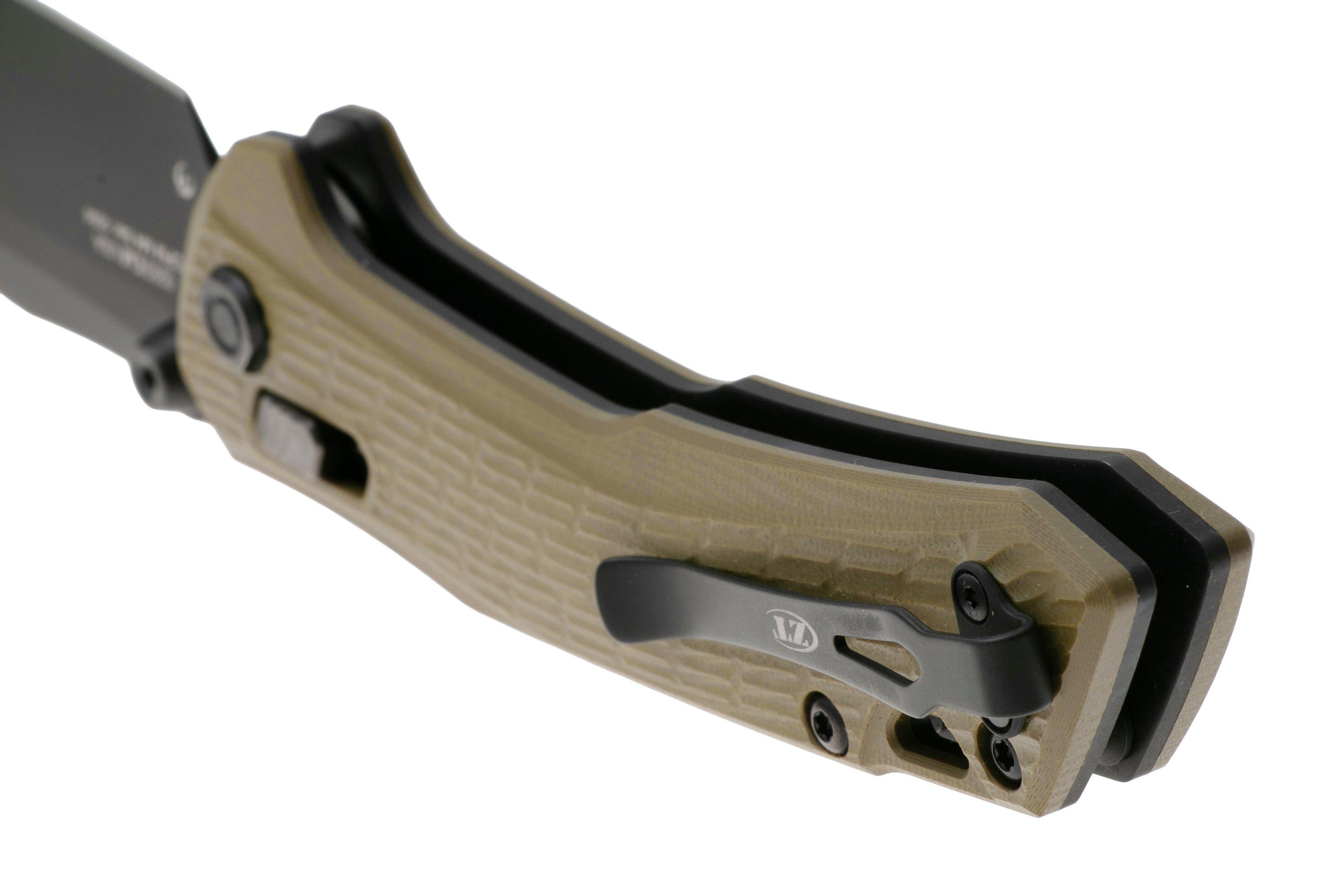 Zero Tolerance 0203, Black Cerakote CPM M4, OD-Green G10 pocket knife, ZT Originals design ...