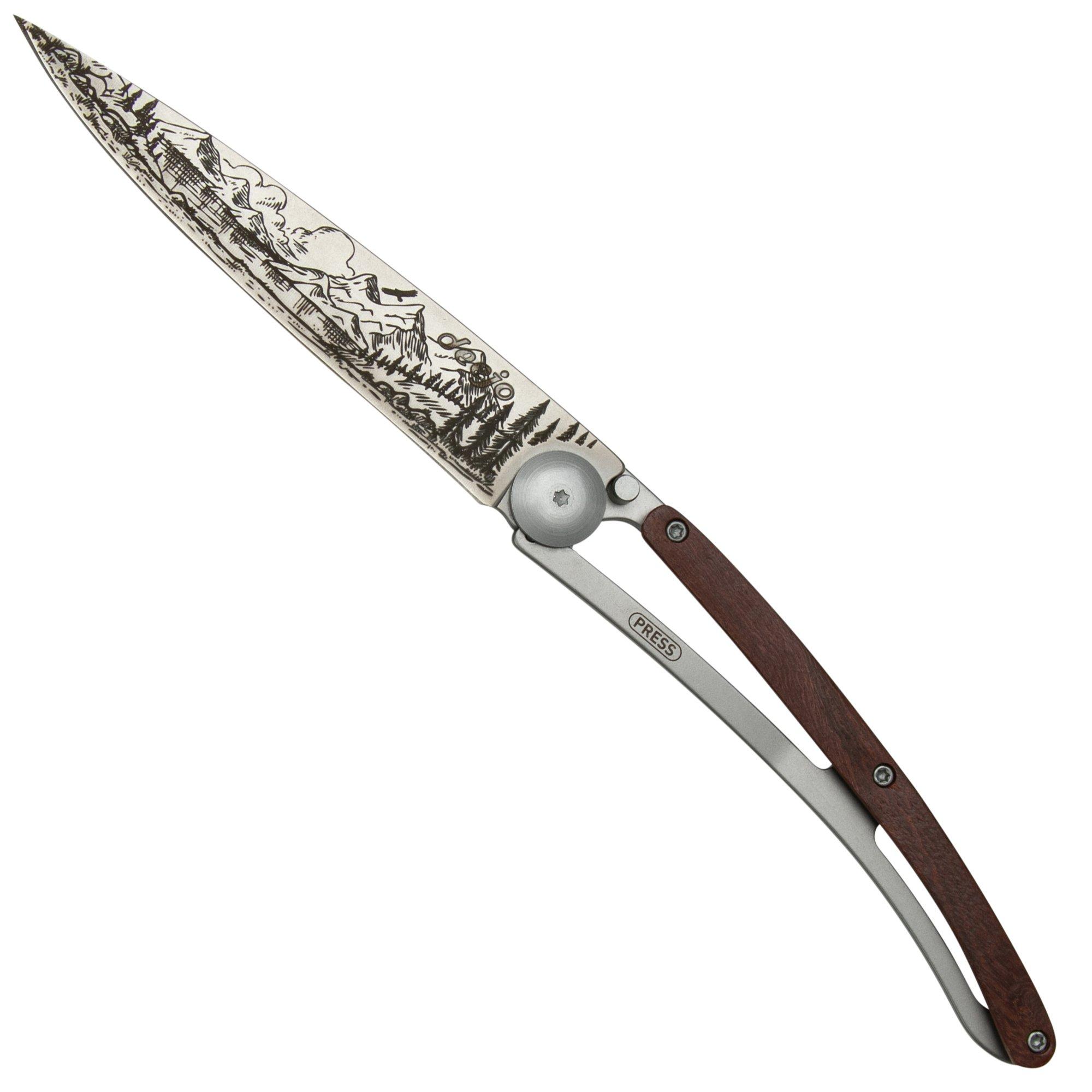 Deejo Tattoo 37g, Coralwood, Racing Car 1CB000062 pocket knife